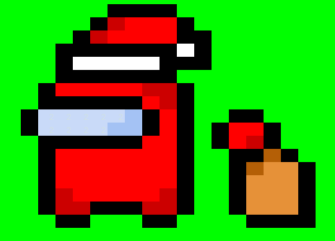 Some Christmas-themed Among Us pixel art I made on Google Sheets ...