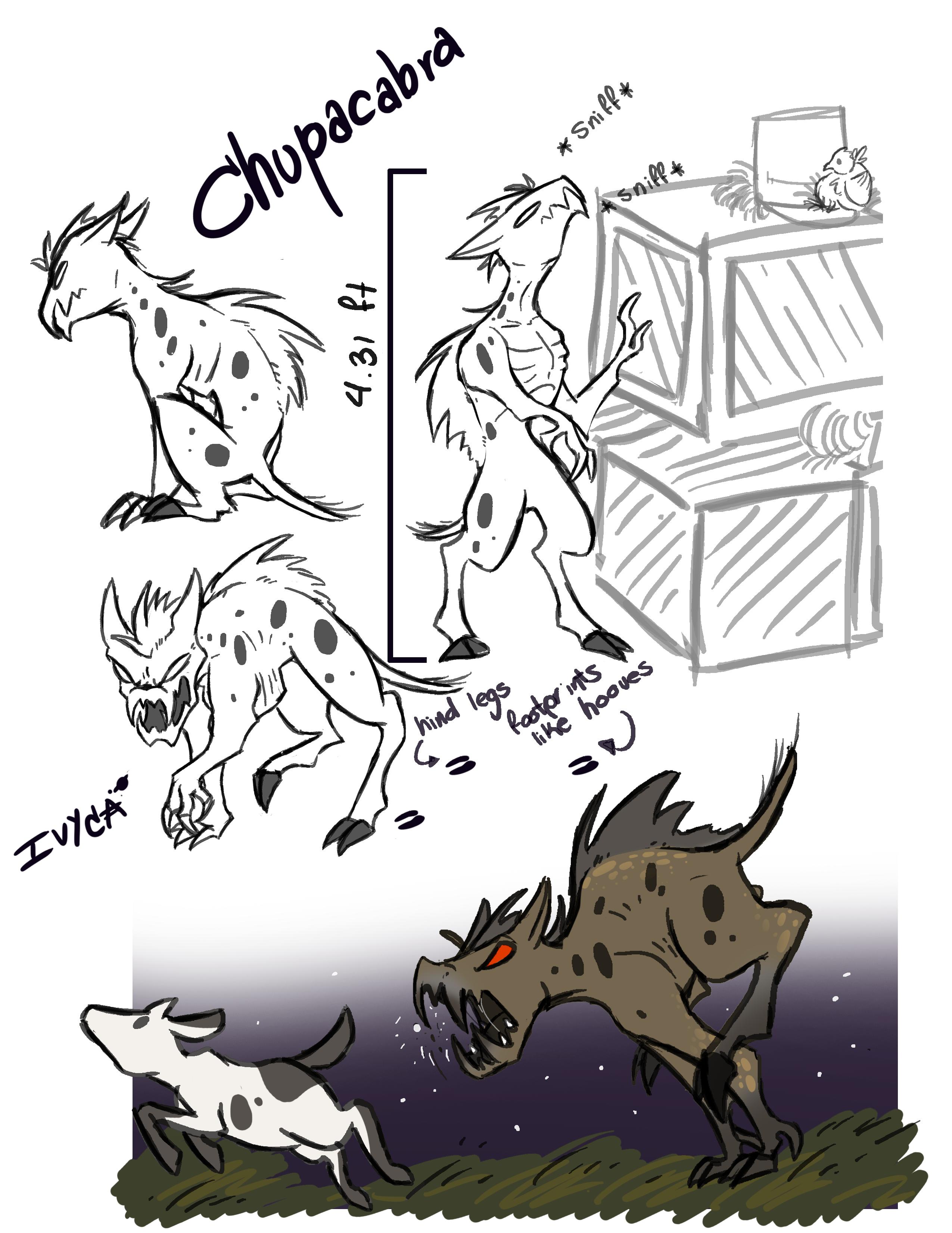 Some chupacabra idea doodles | Scrolller