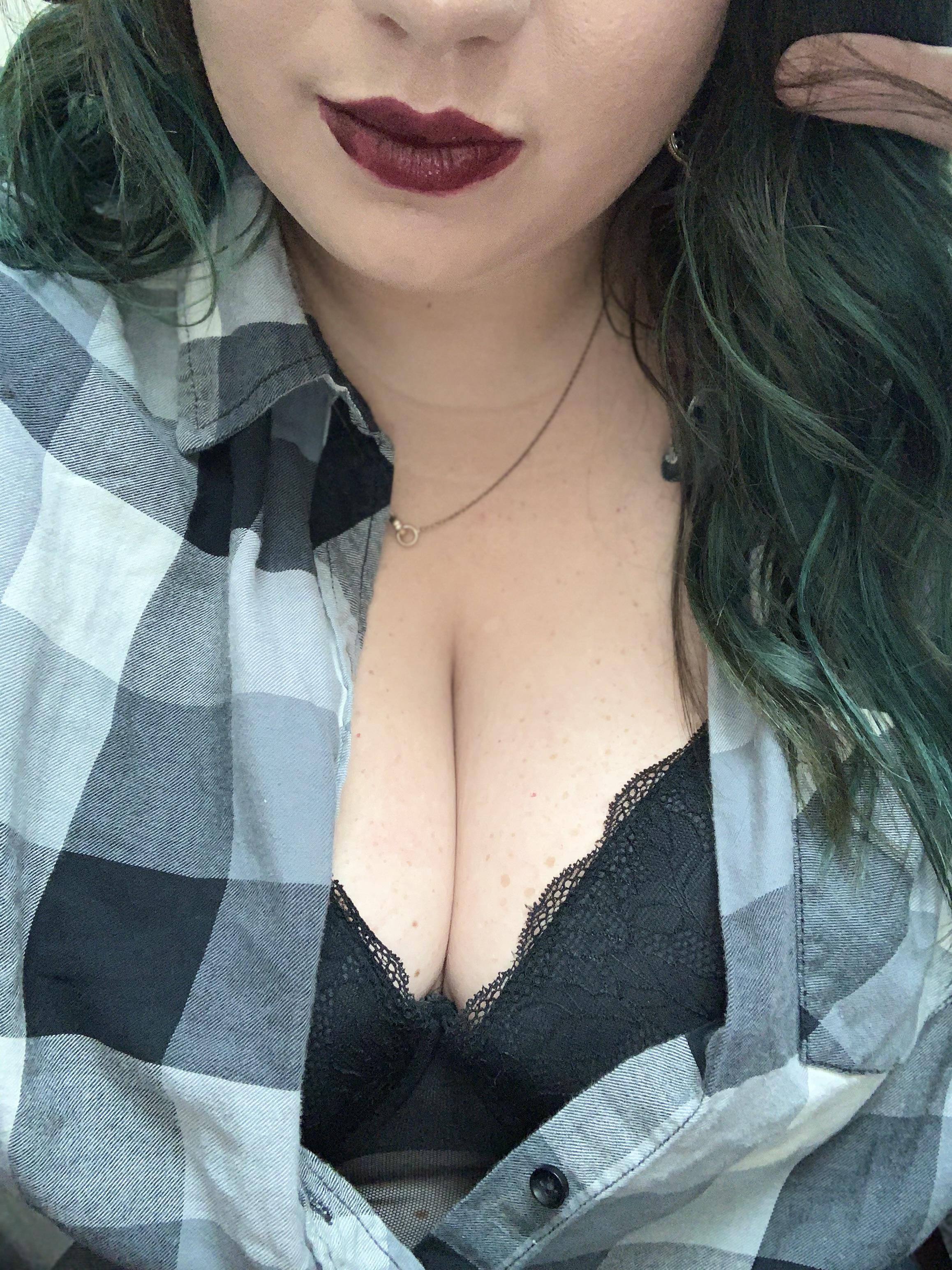 Some days the dark hair, dark lips and black bra… just makes me want to be bad even more😈💋 ...