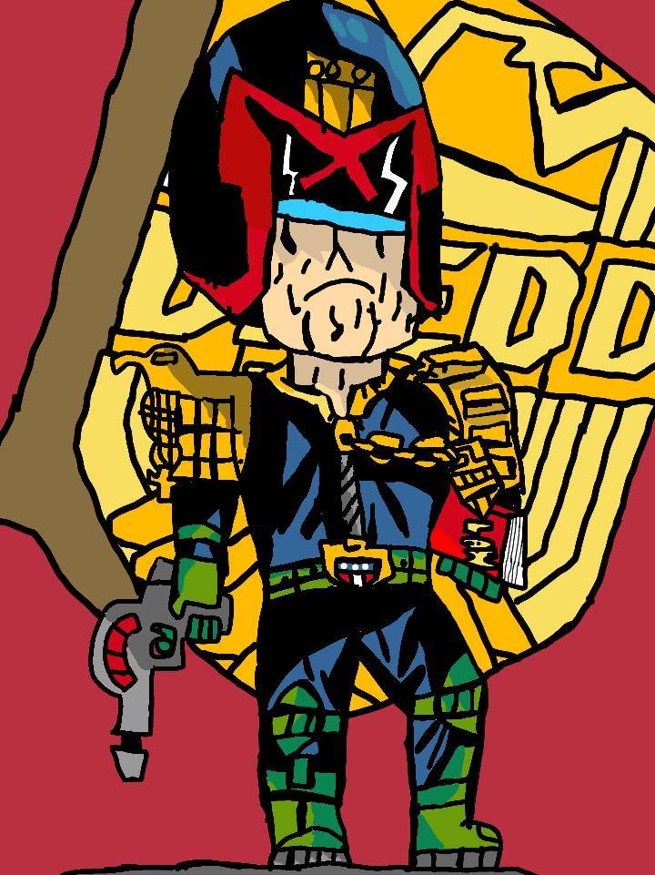 Some random judge dredd drawing I did. | Scrolller
