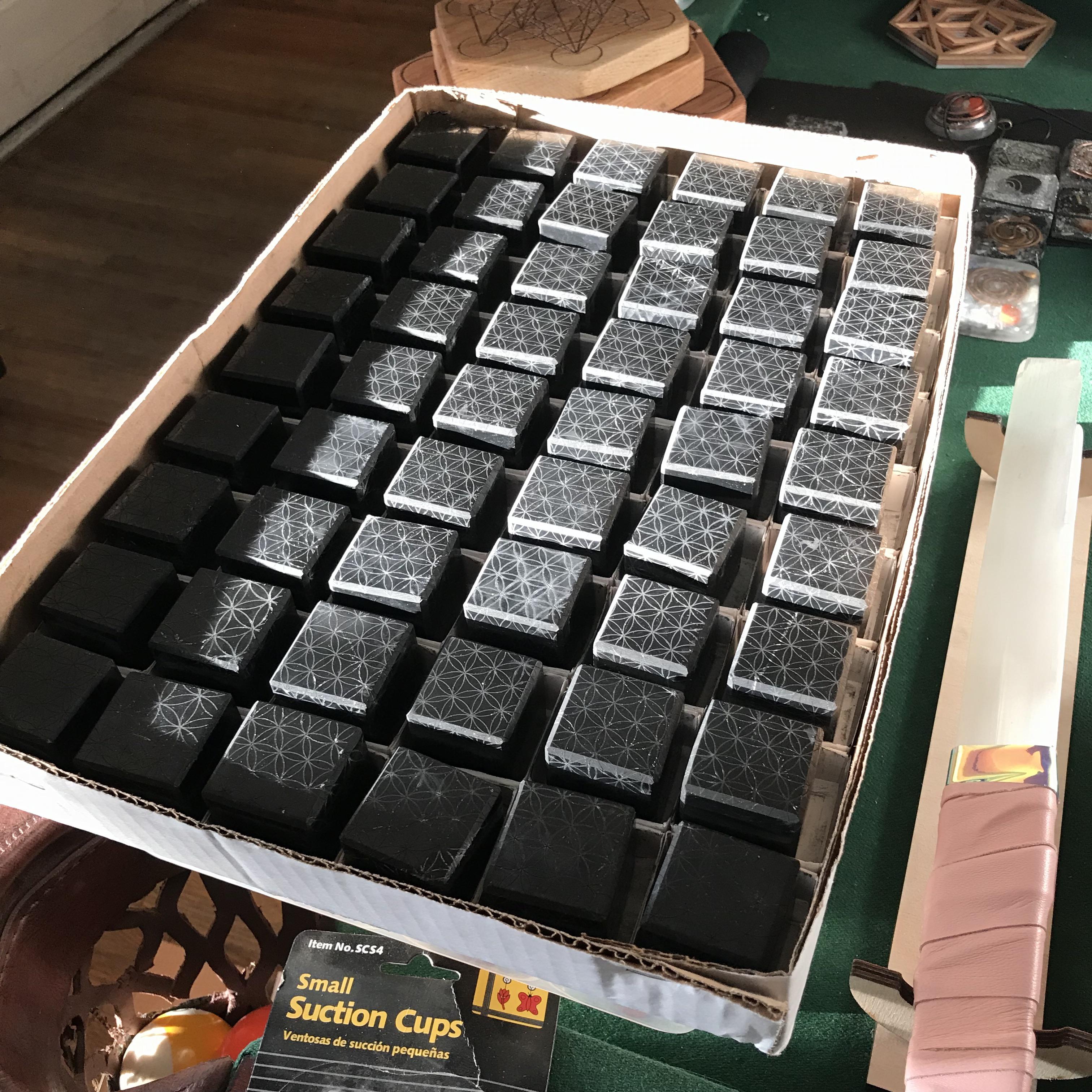 Some Shungite Cubes I blessed with laser light for a friend. | Scrolller