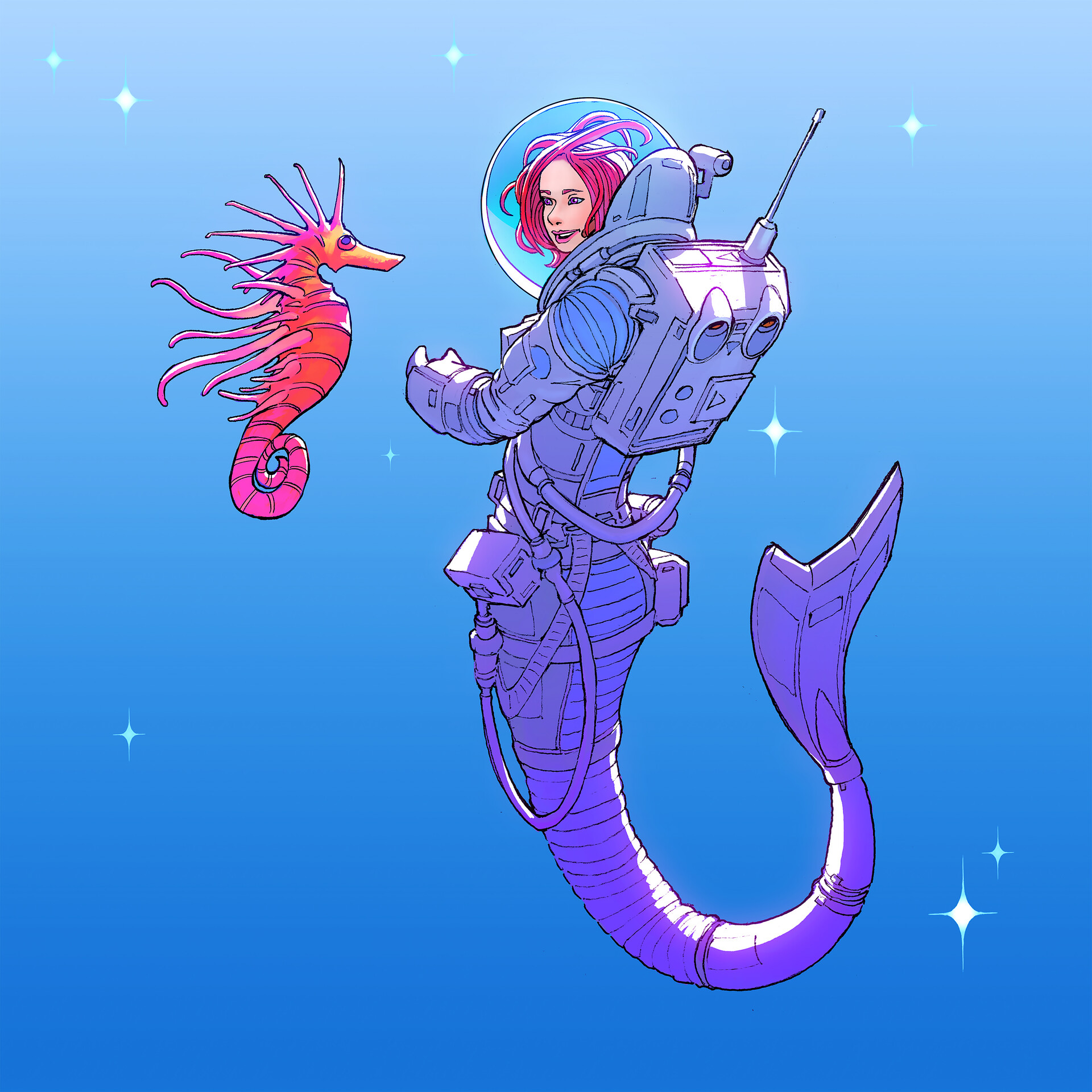 Astronaut Mermaid by Space Goose | Scrolller