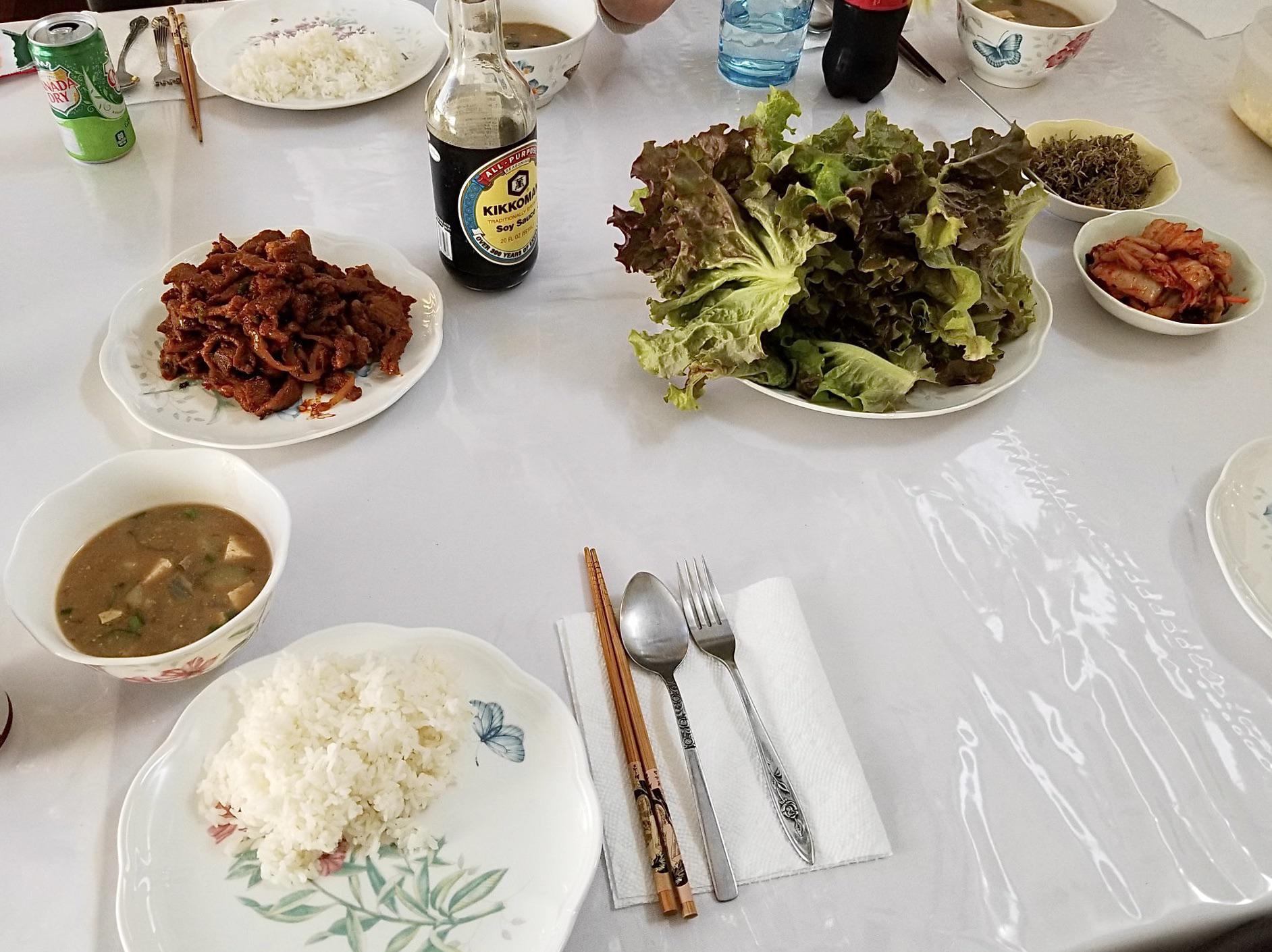 Spicy Bulgogi Pork, Doenjang Jjigae, and banchan | Scrolller