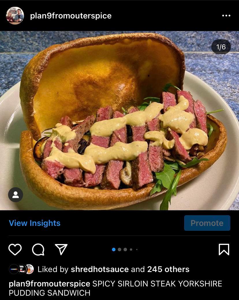 Spicy Sirloin Steak Yorkshire Pudding Sandwich | Scrolller