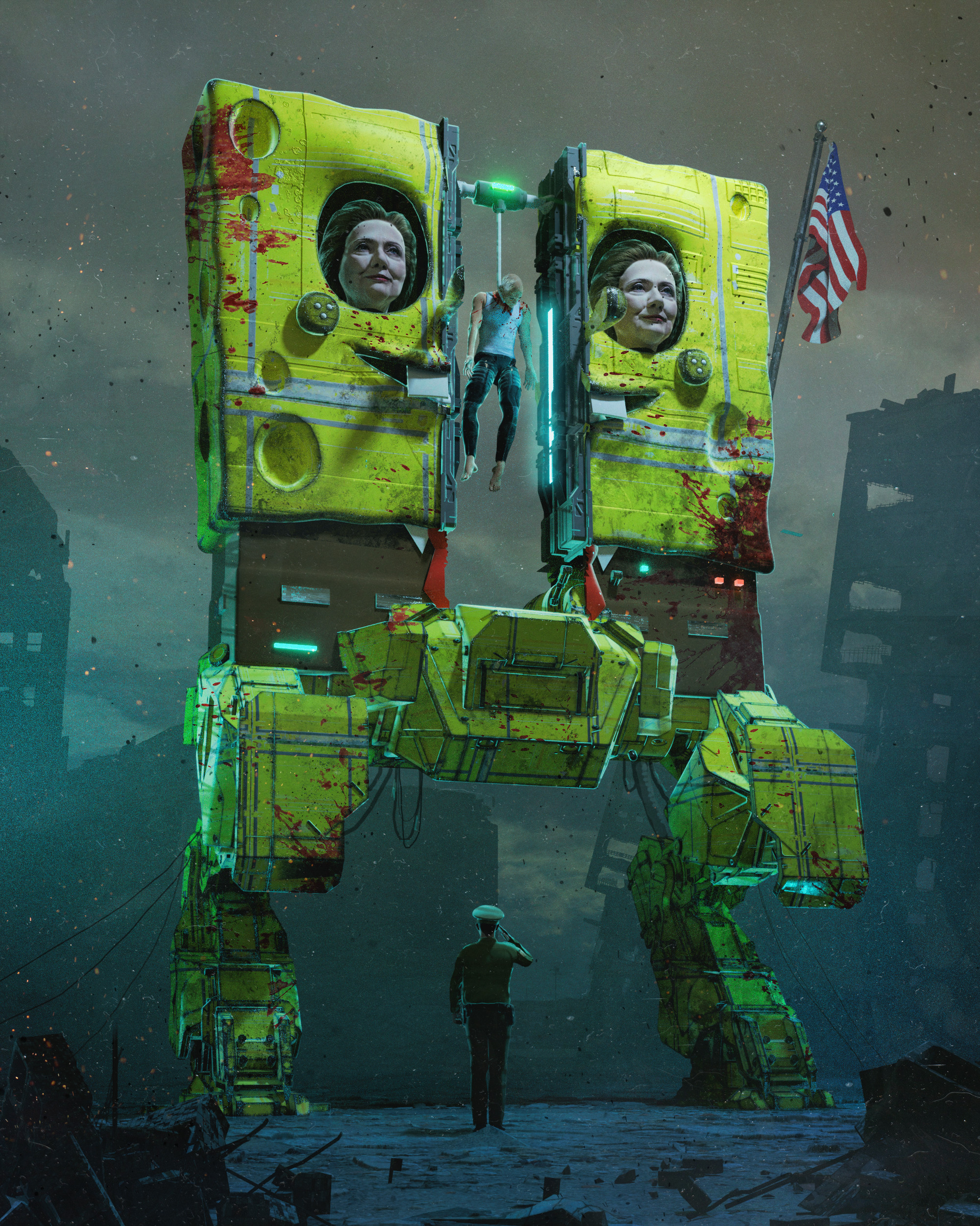 SPONGBOB HILLARYPANTS by beeple | Scrolller