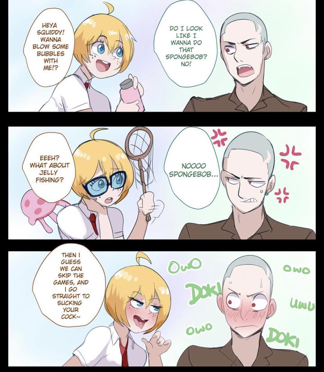 Spongebob-chan and Squidward-kun | Scrolller