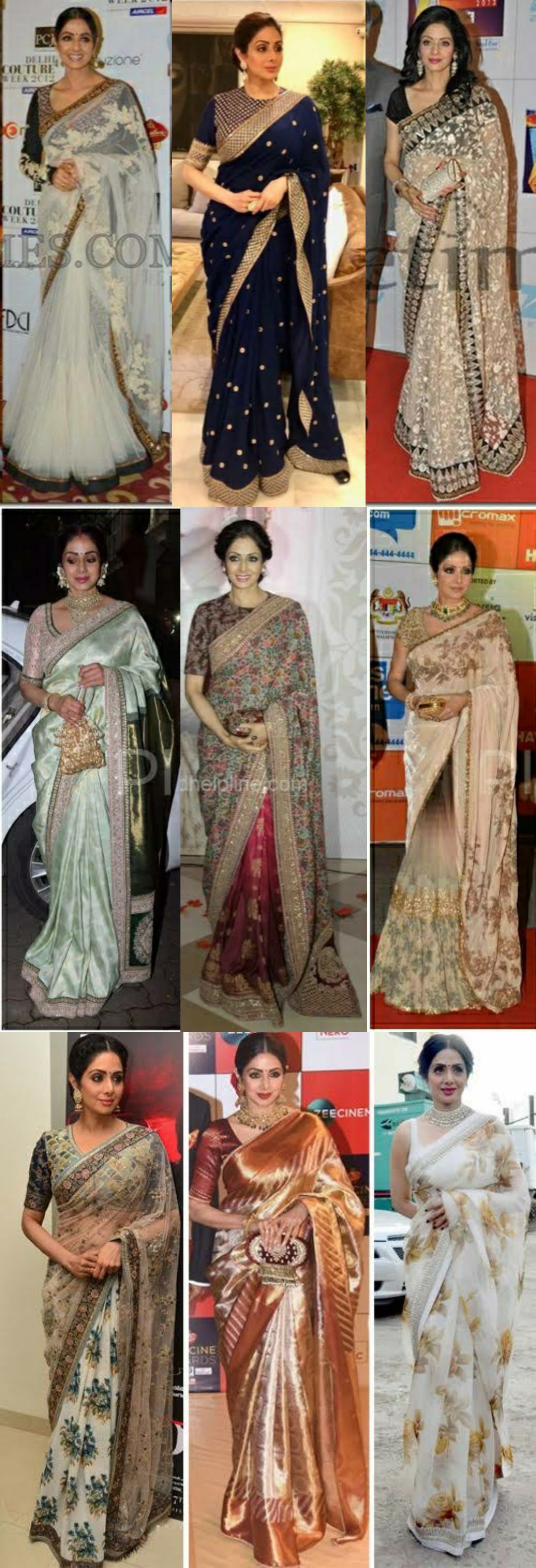 Sridevi in Sabyasachi sarees | Scrolller