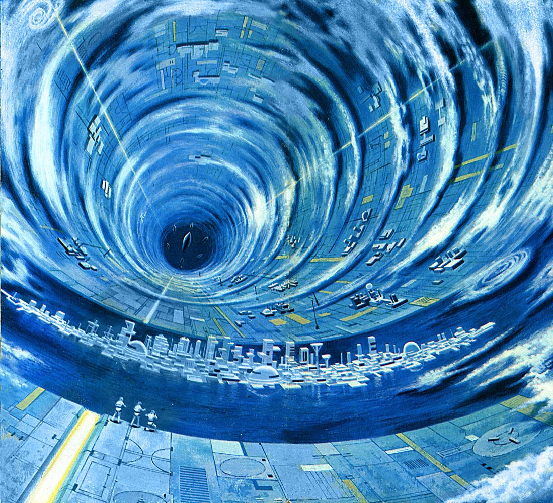 [Starship Interior] Across the Cylindrical Sea - The cover art for Rendezvous with Rama - [1099 ...