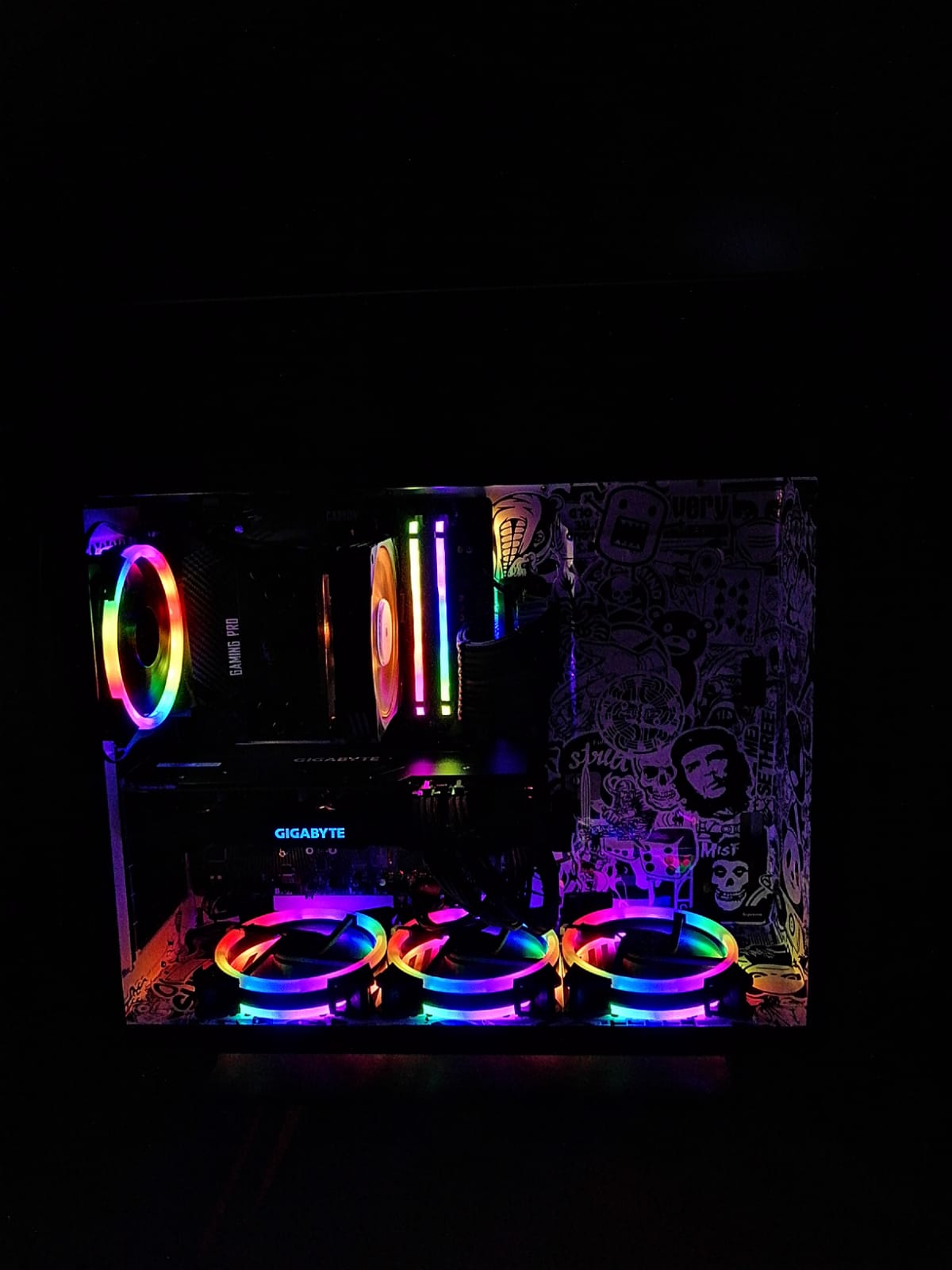 Sticker bombed case! Super beginners mod but im still proud of how it turned out | Scrolller