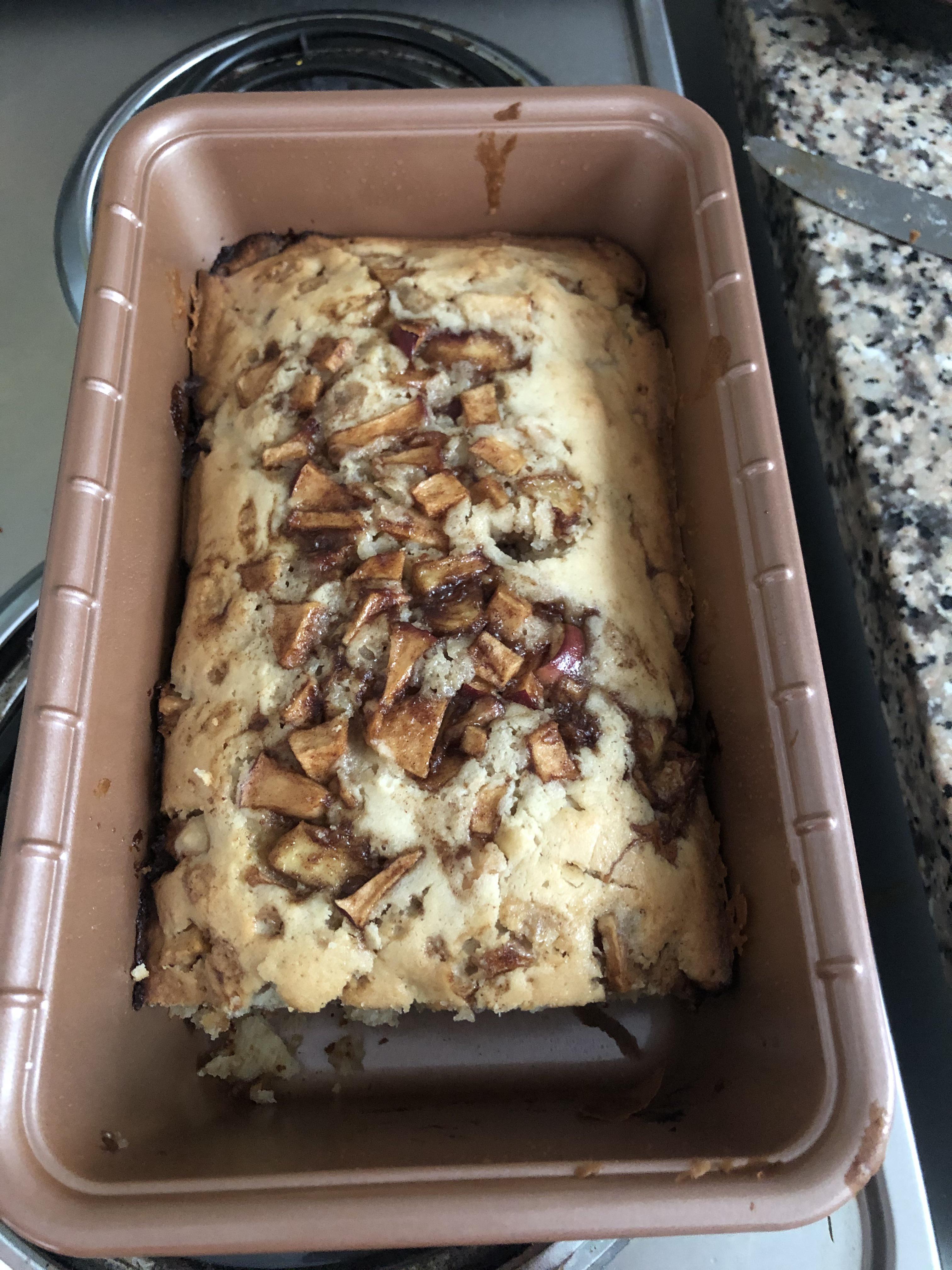 Stone fruit and apple cinnamon layered loaf cake | Scrolller