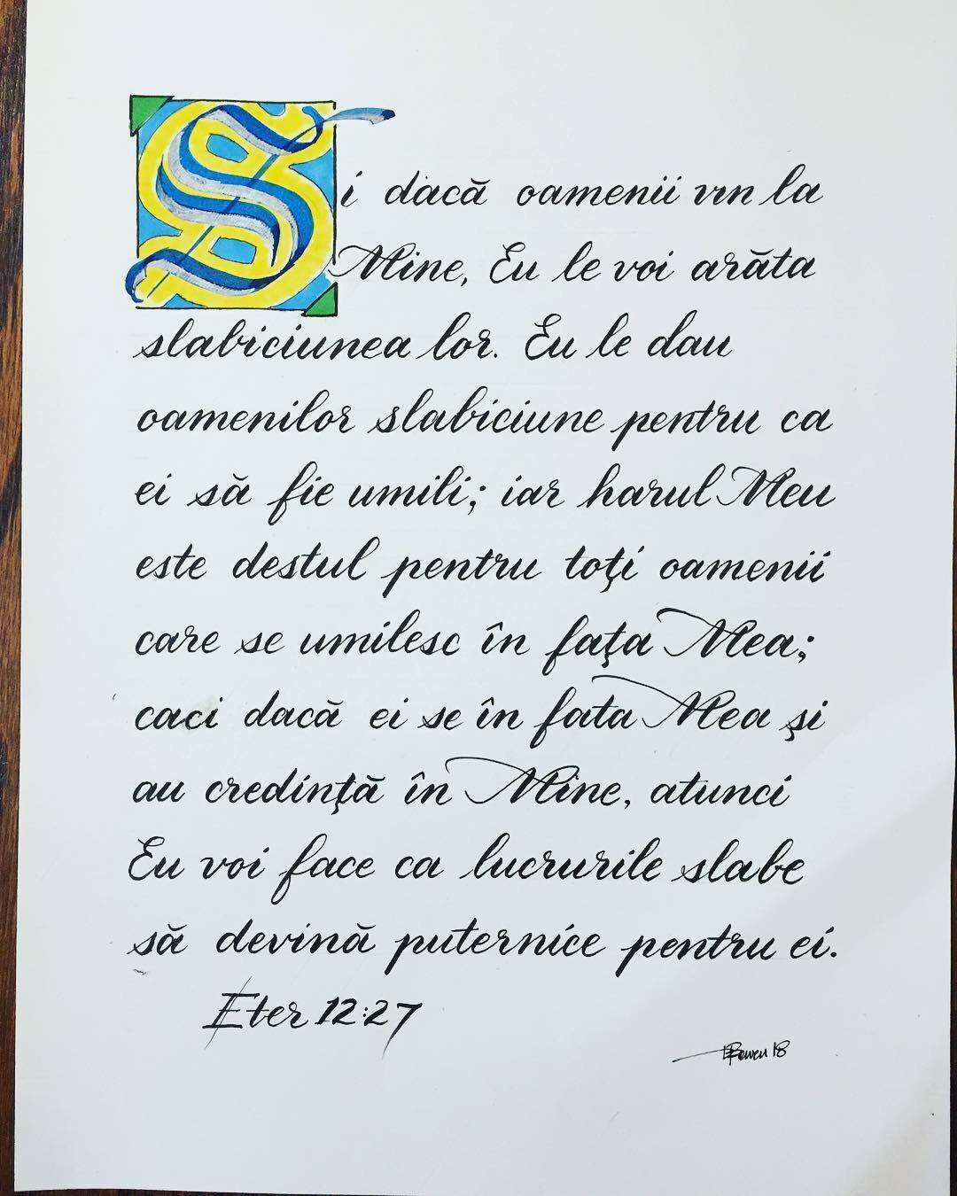 Stretching my calligraphy with Romanian text. | Scrolller