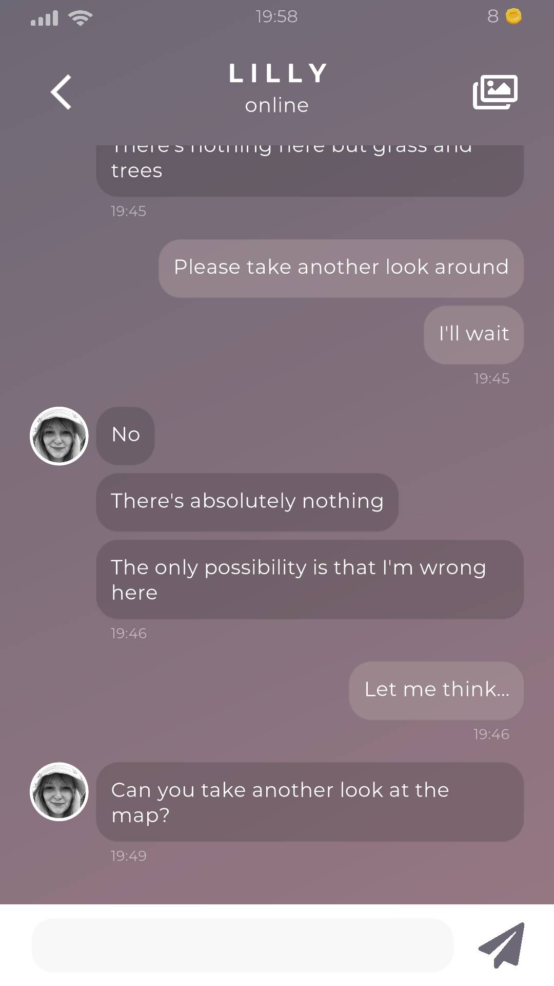 Stuck on this message after the map. Can anyone help me out? I directed Lilly to the wrong ...