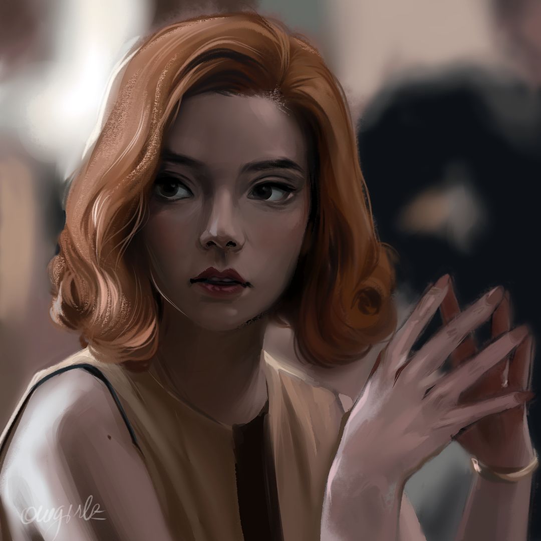 Study - Anya as Beth Harmon, Me, Digital , 2021 | Scrolller