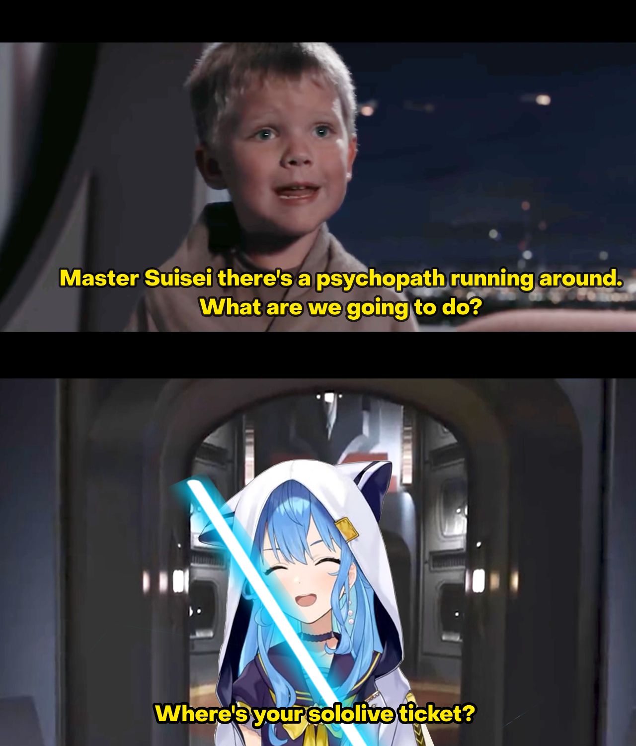 Suisei blowing off steam in a galaxy far far away. | Scrolller