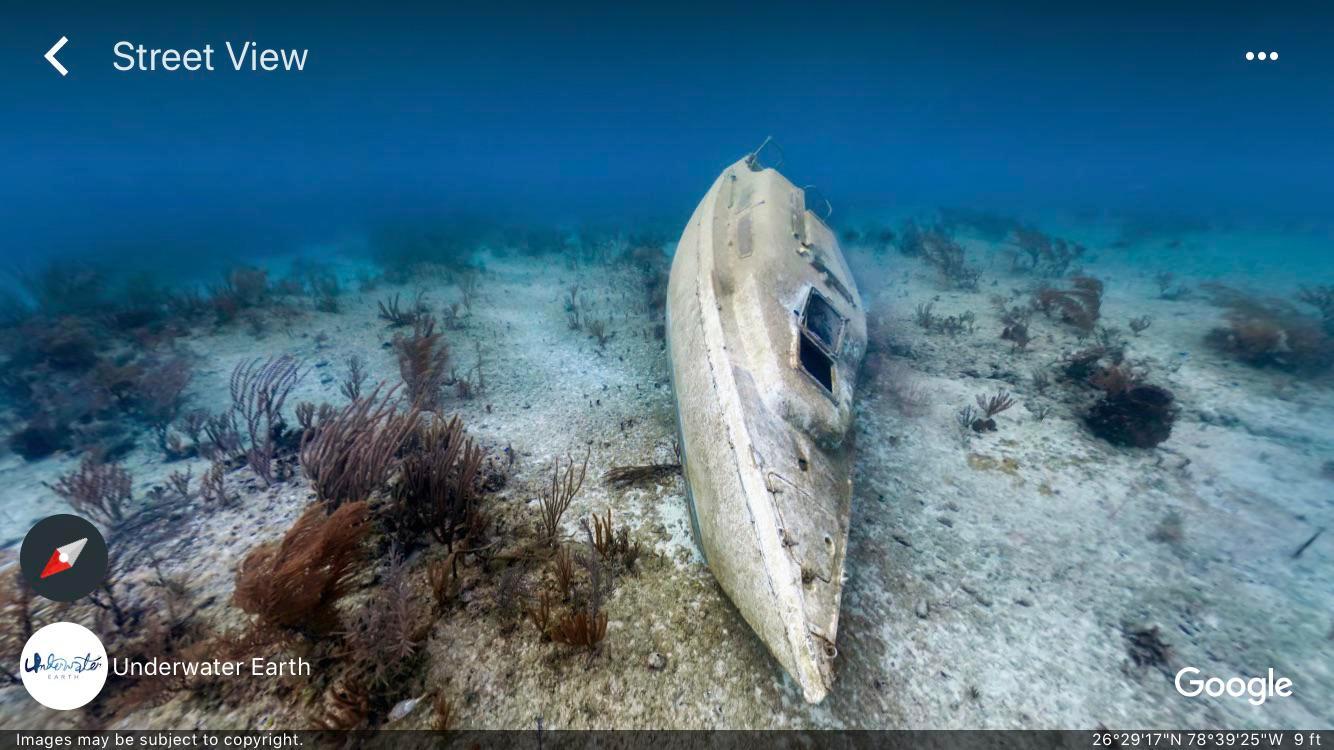 Sunken boat off the coast of Florida | Scrolller