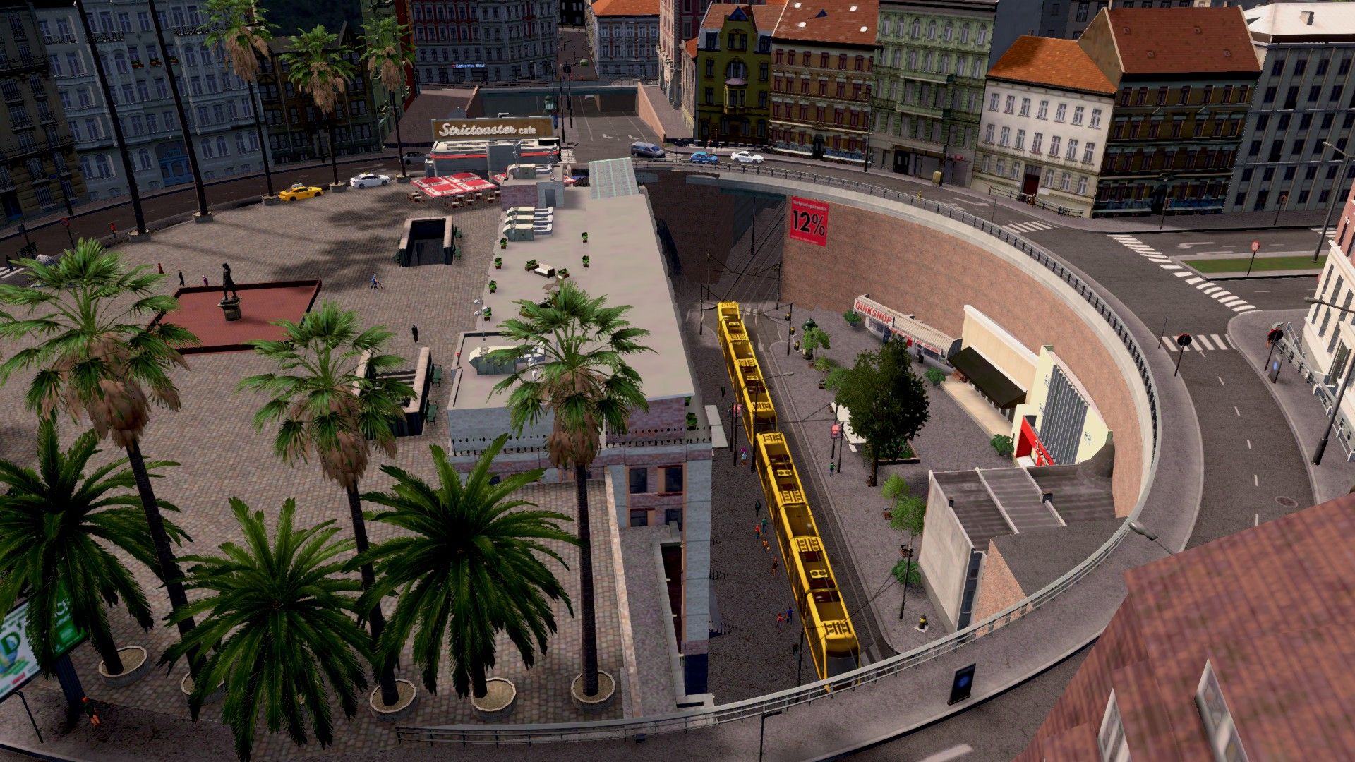 Sunken tram stop inside roundabout | Scrolller
