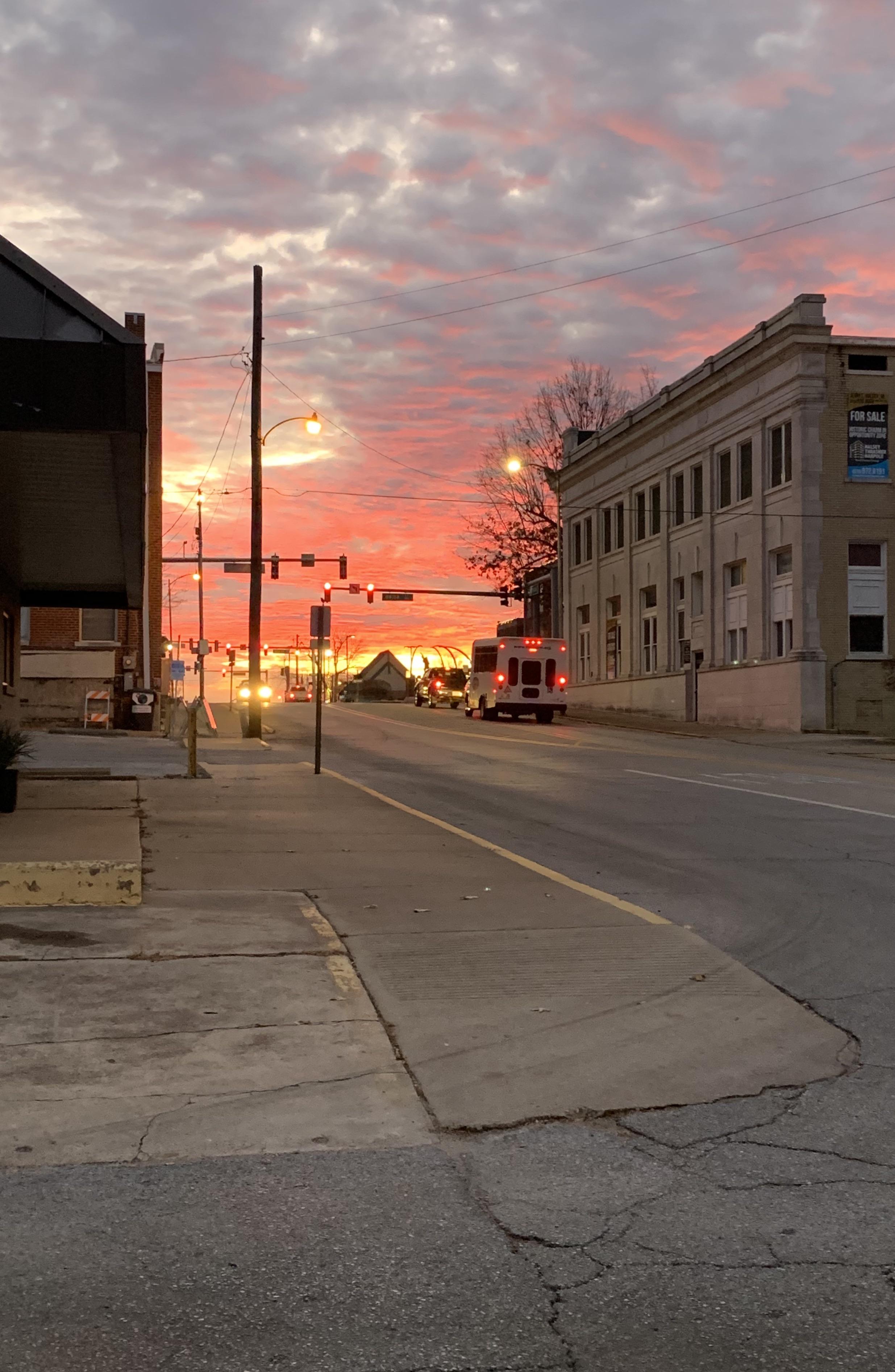 Sunrise in downtown Jonesboro | Scrolller