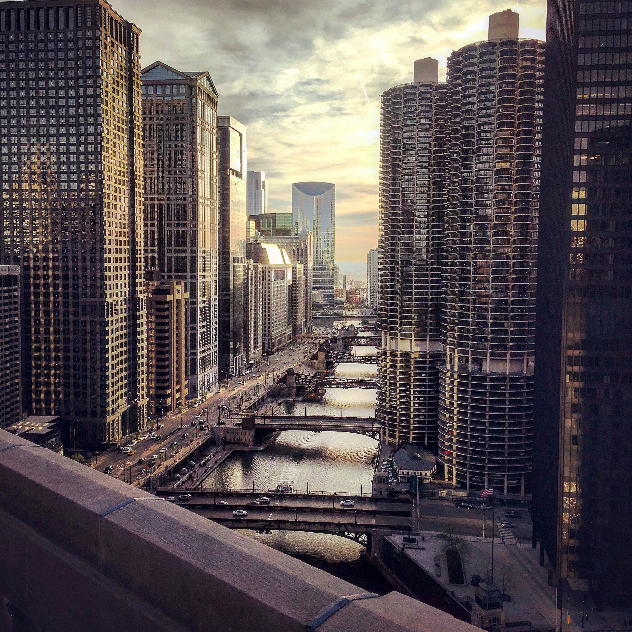 Sunset Downtown Chicago | Scrolller