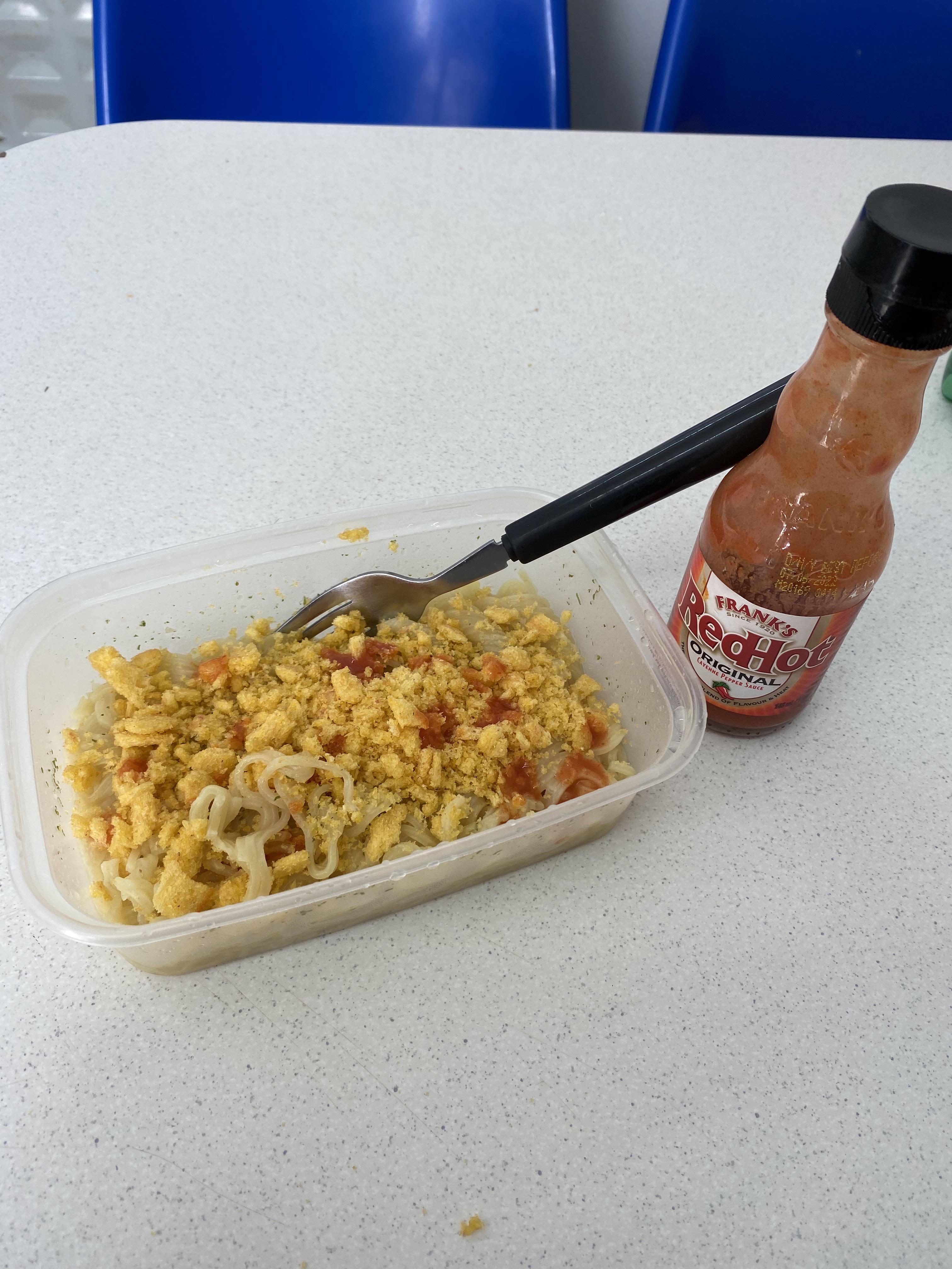 Super noodles with crushed frazzles and franks | Scrolller