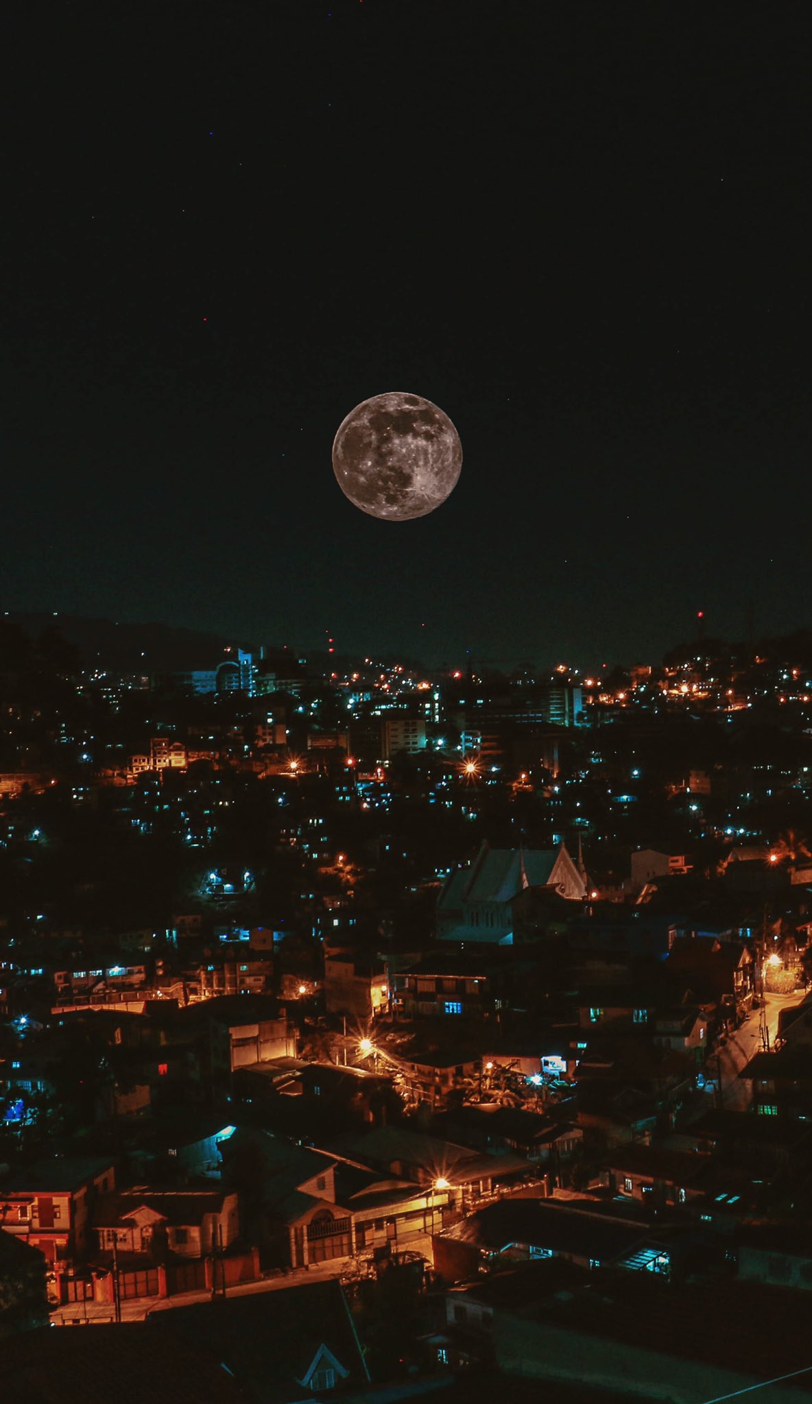 Supermoon over Aurora Hill in Baguio, Philippines | Scrolller