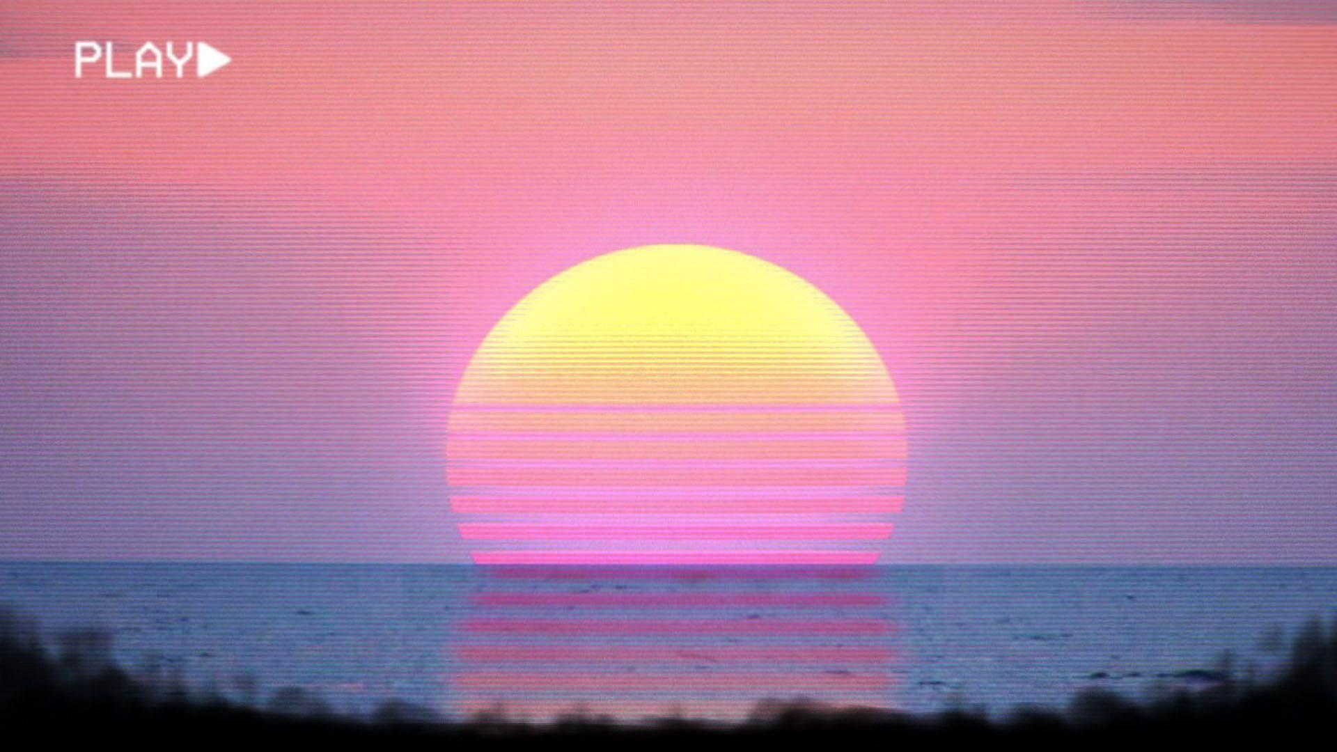 Synthwave sun dawning. (1920x1080) | Scrolller