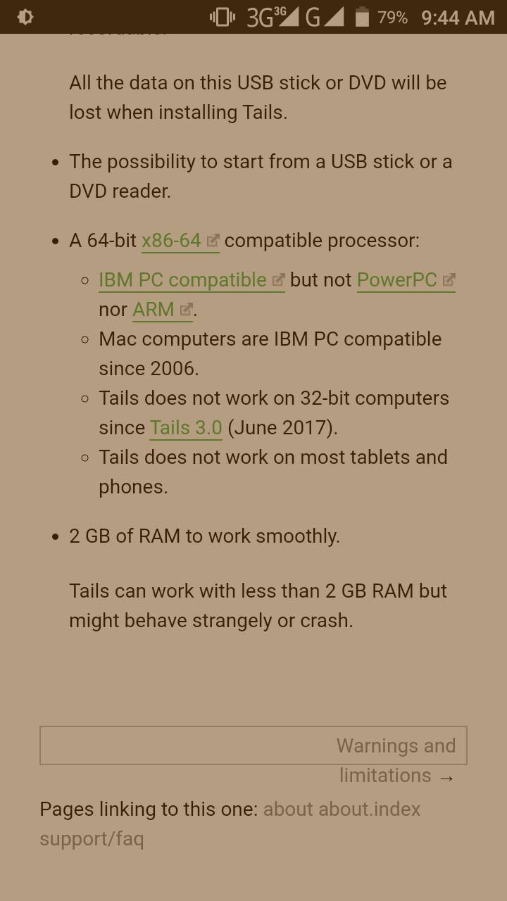 Tails does not work on MOST Android or tablet,buh then who has seen tails run on either before ...