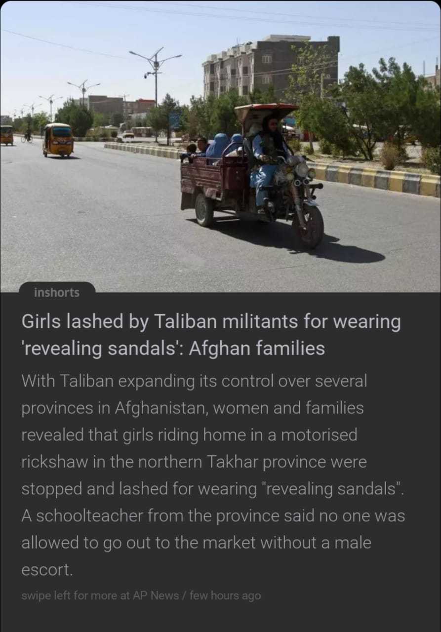 Taliban lashing girls for wearing revealing sandals in Afghanistan.. | Scrolller