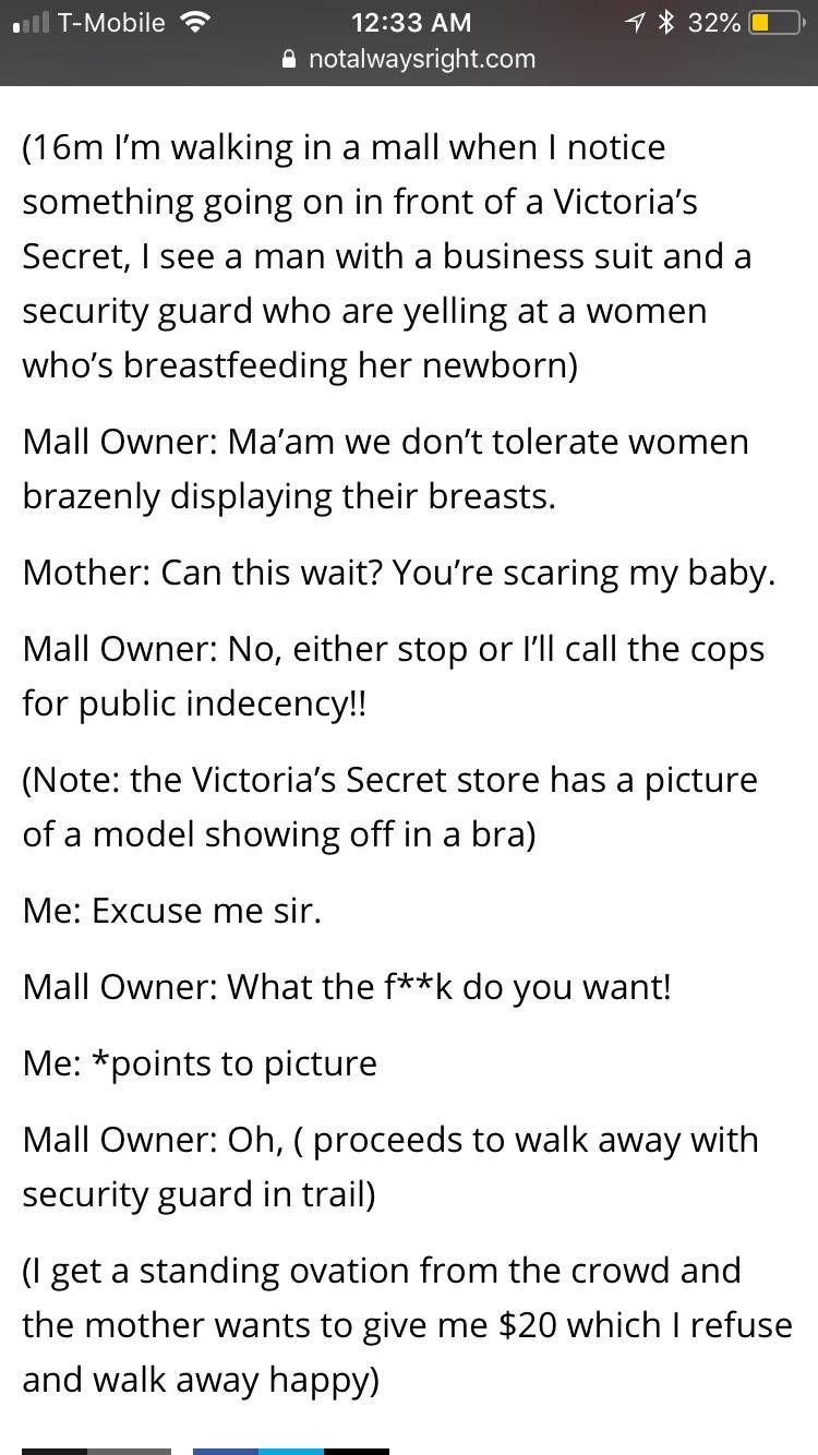 Teenage boy stands up for breastfeeding mother and the crowd goes wild! | Scrolller