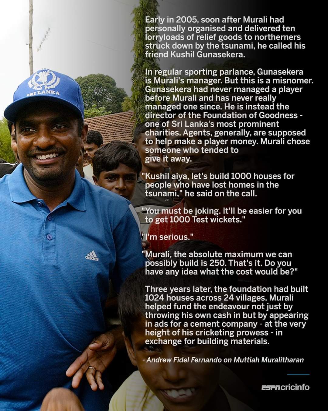 Ten years after his retirement, Andrew Fidel Fernando reflects on what Murali has meant to Sri ...