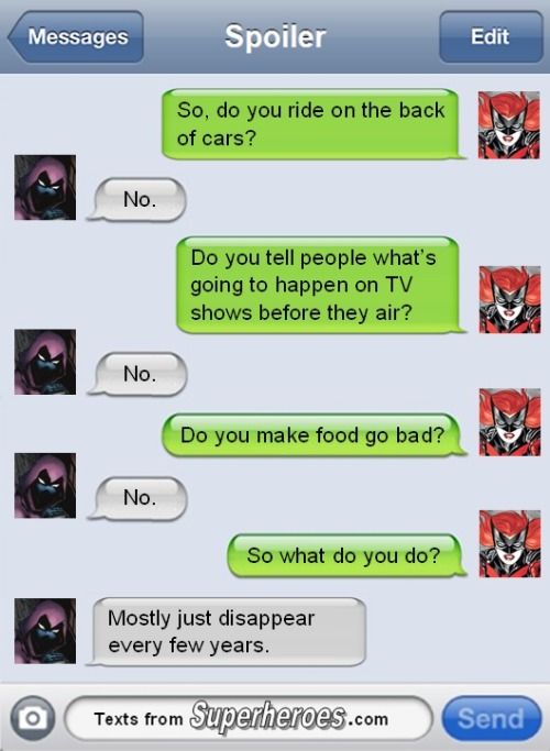 Texts from Superheroes: Spoiler | Scrolller