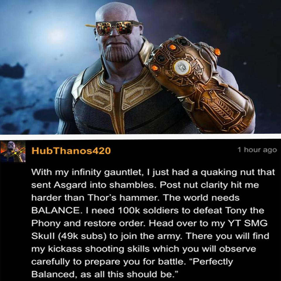 Thanos is on the hub, he needs our help...we MUST join him | Scrolller