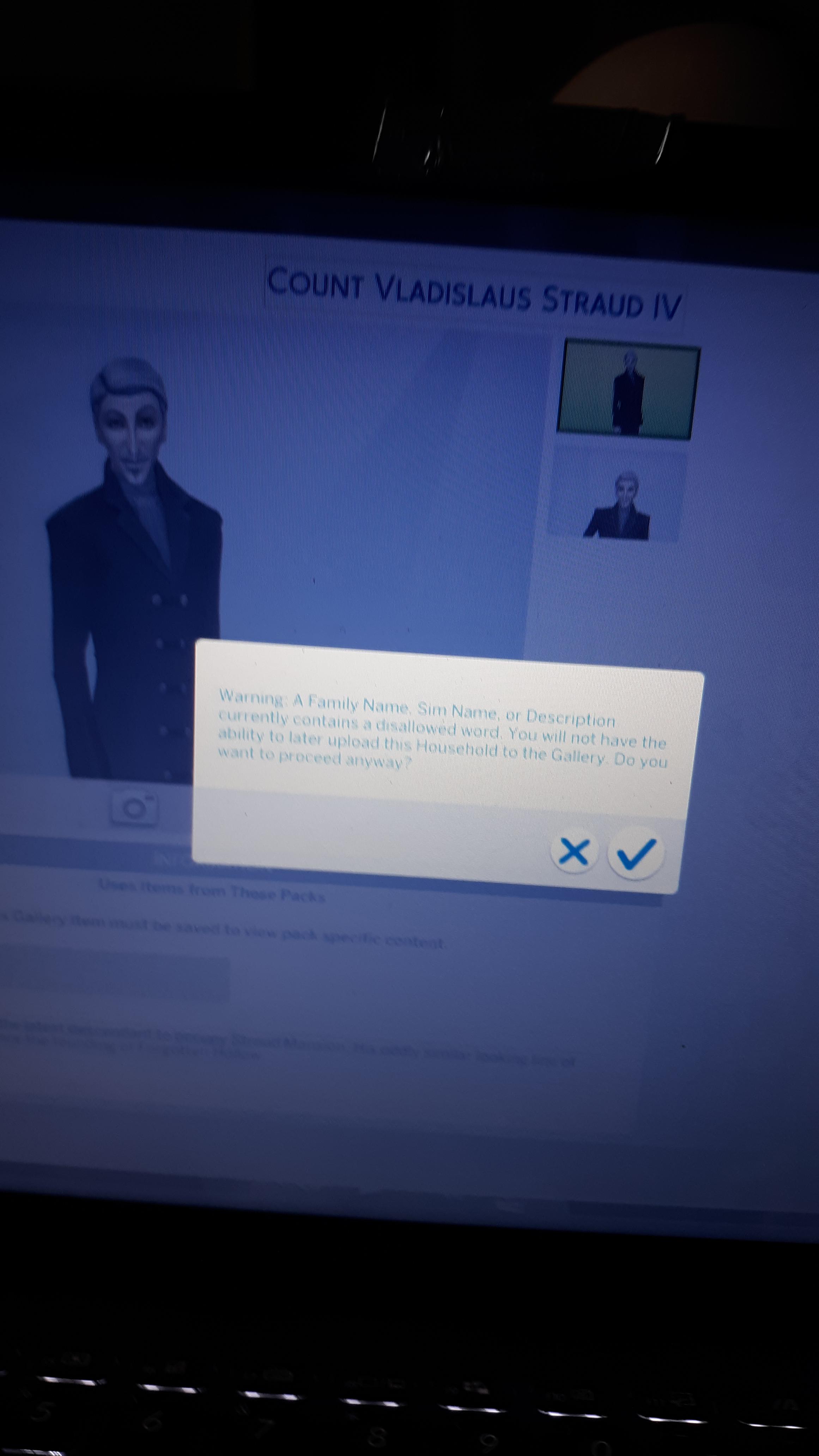 That awkward moment where a Maxis made sim contains a disallowed word. Rip Vlad | Scrolller