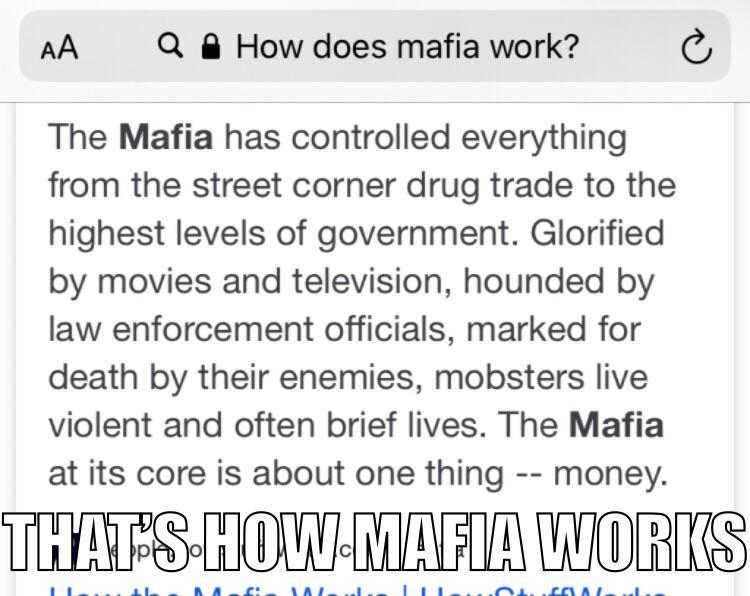 That’s how mafia works | Scrolller That’s how mafia works | Scrolller