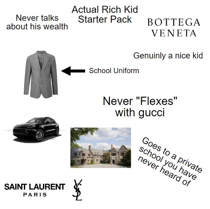 The Actual Rich Kid Starter Pack | Scrolller