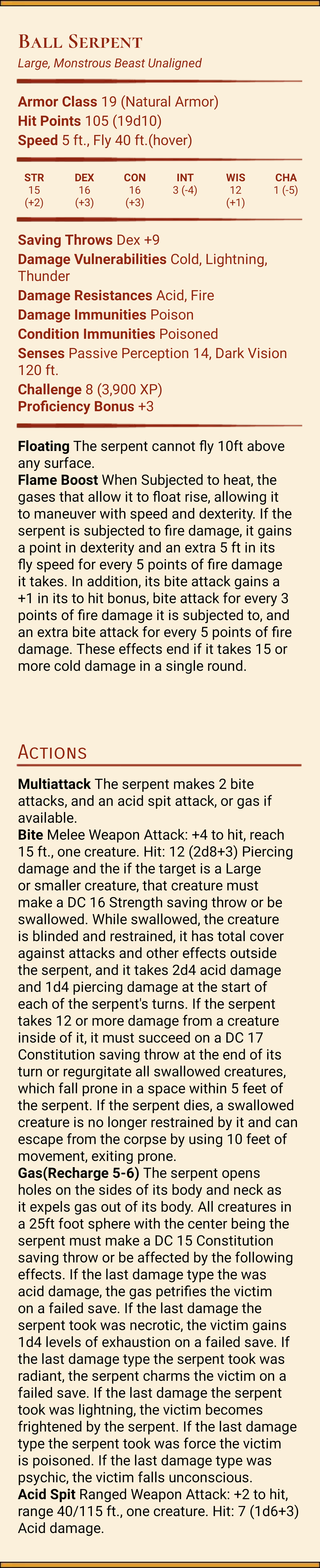 The ball serpent, a strange, floating foe with a gaseous flair. | Scrolller