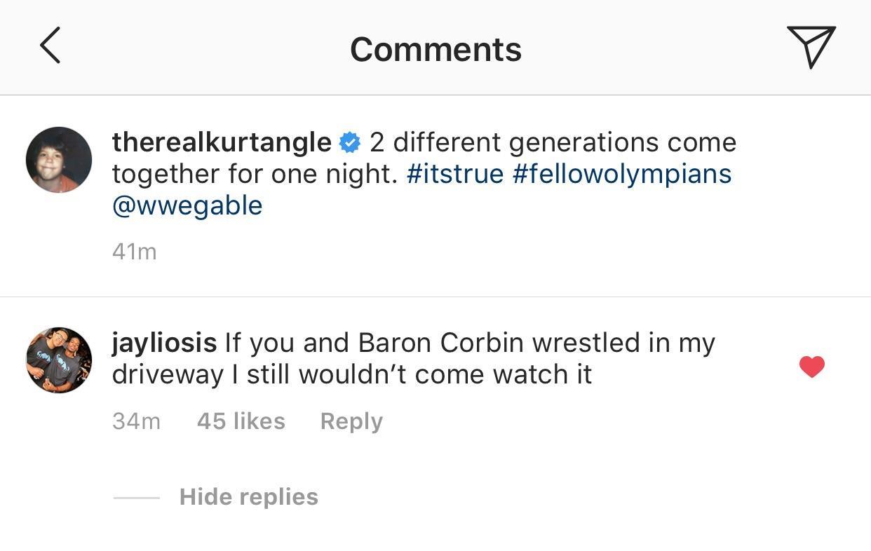 The best response to Kurt Angle facing Baron Corbin at WM I've seen | Scrolller