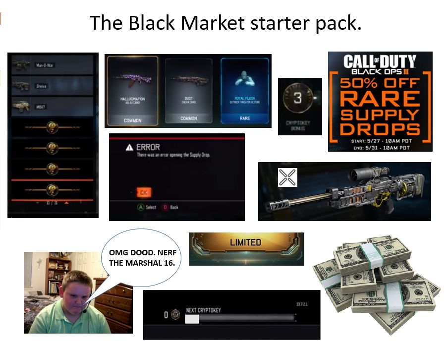 The Black Market starter pack. | Scrolller