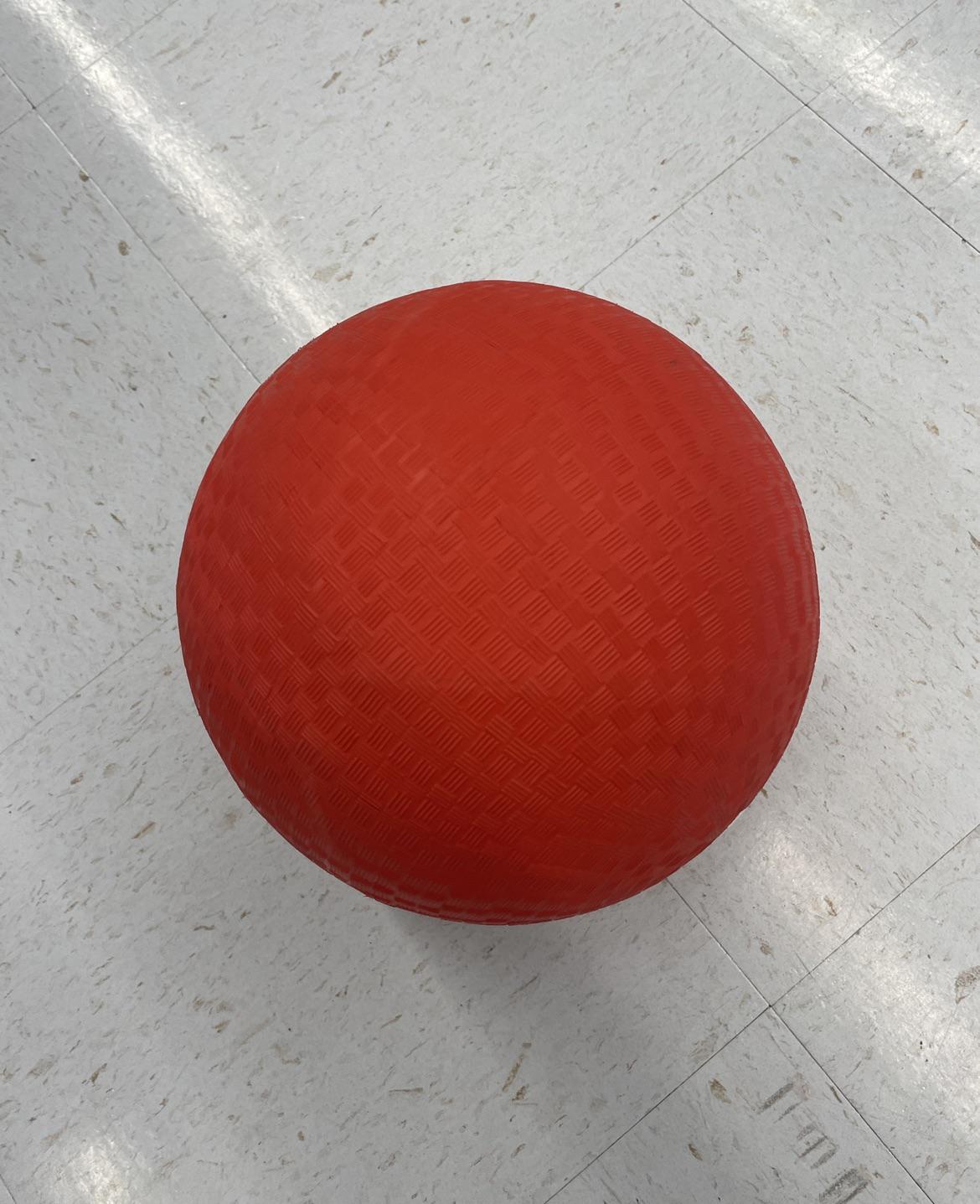 the bouncy red dodgeball and linoleum floor | Scrolller