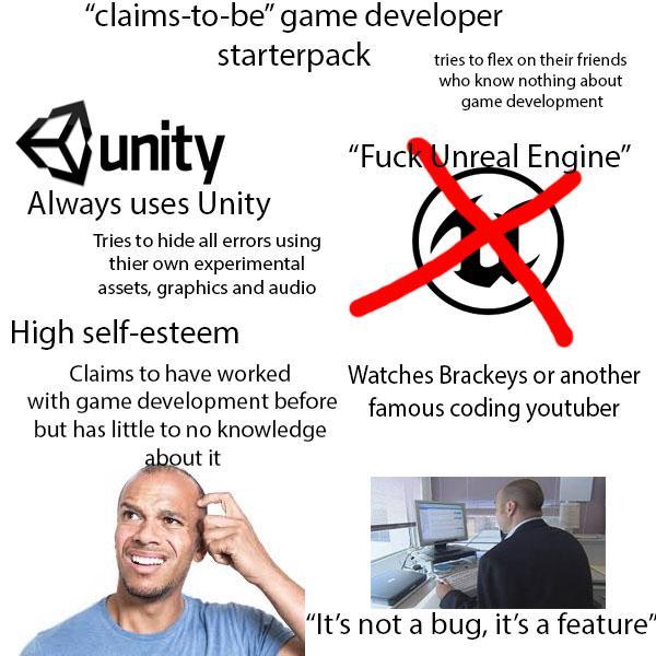 The "Claims-to-be" game developer starterpack | Scrolller