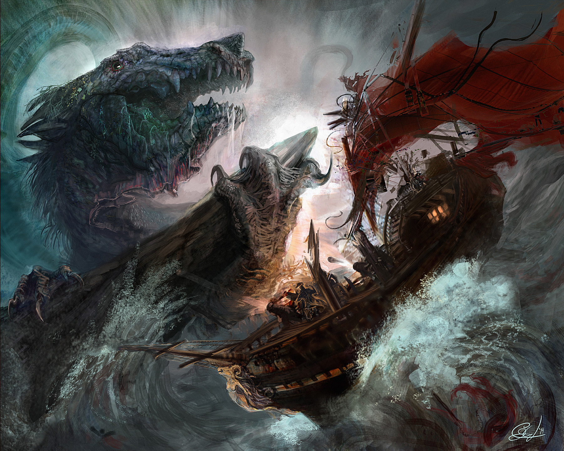 The Crimson Cross vs a Sea Dragon, by Corey-James Weber | Scrolller
