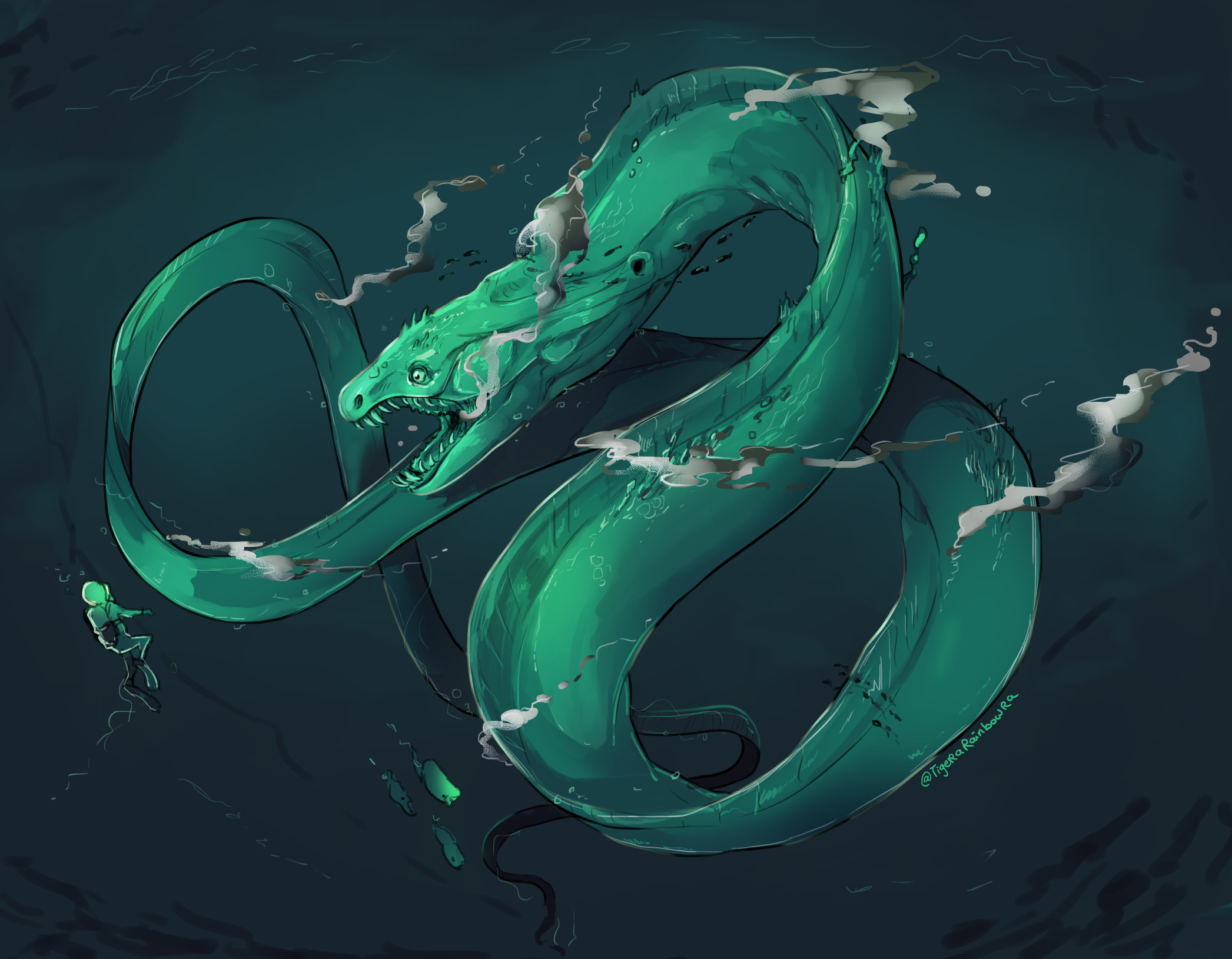The infinite eel, SCP-3000 (artwork) | Scrolller