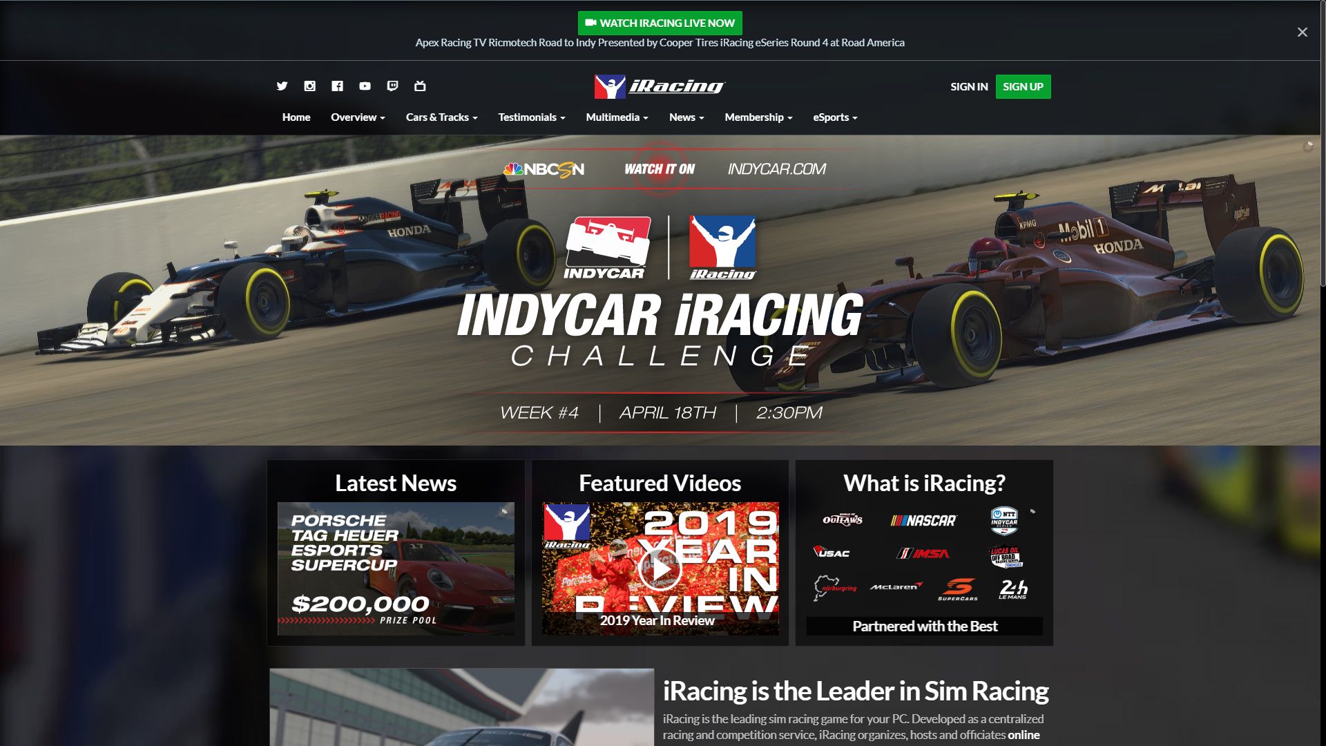 The iRacing website is using the McLaren F1 car to advertise the Indycar iRacing Challenge ...