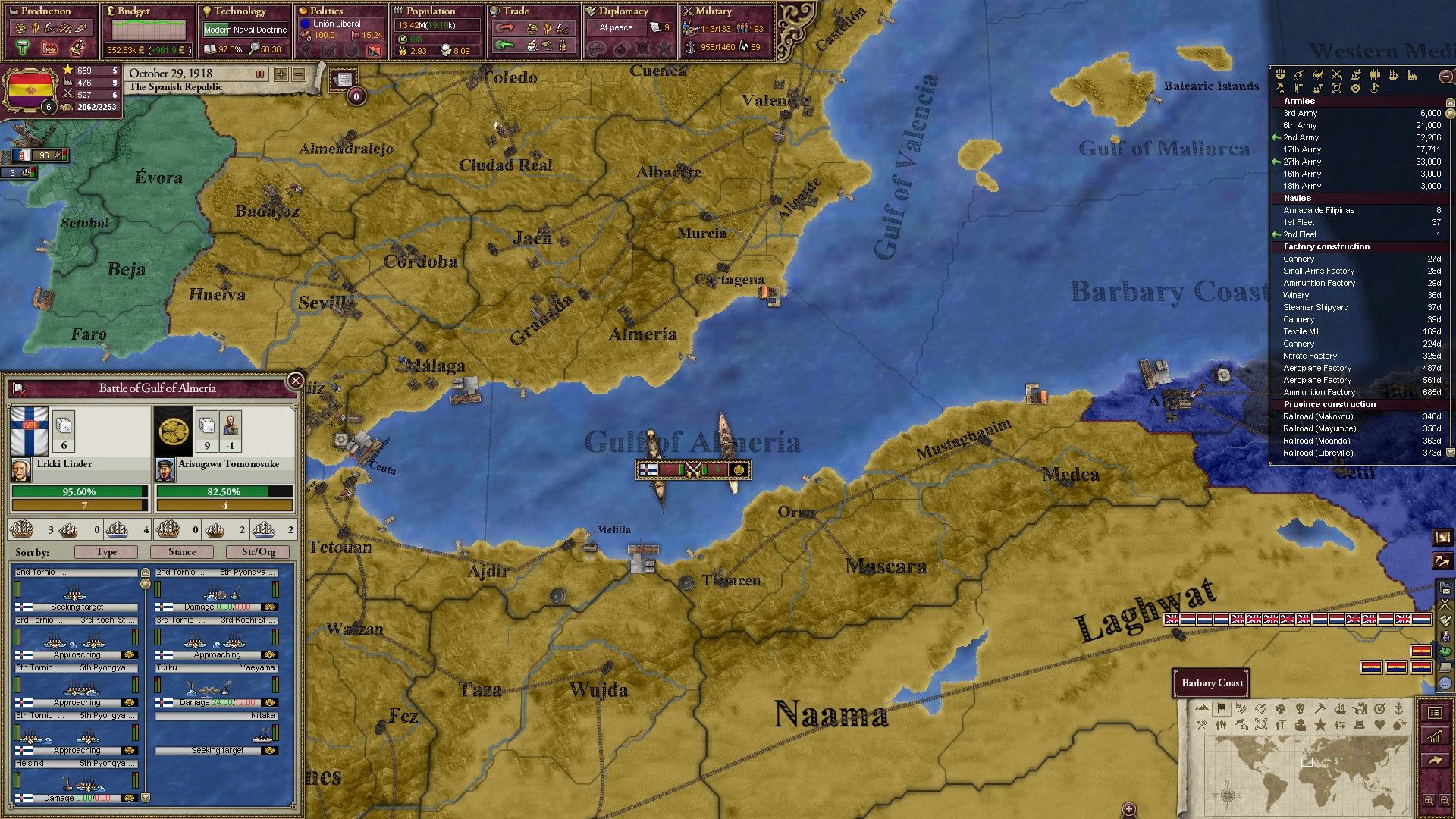 The Japanese and the Finnish are having a naval battle in the mediterranean because Russia ...