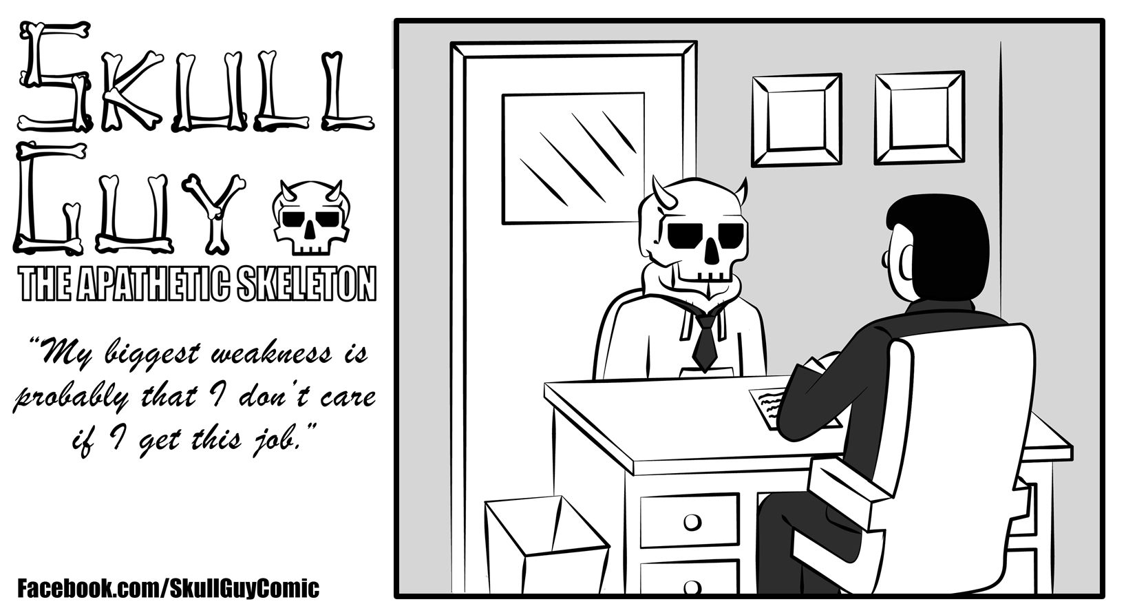 The Job Interview - Skull Guy, The Apathetic Skeleton | Scrolller