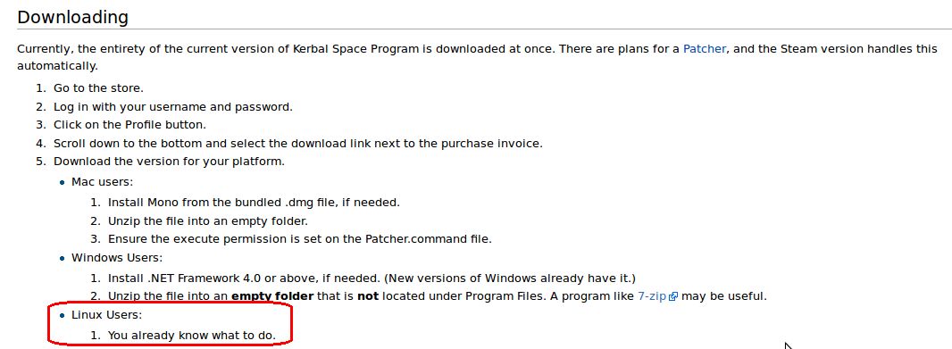 The Kerbal Space Program documentation for Linux is a little sparse... | Scrolller