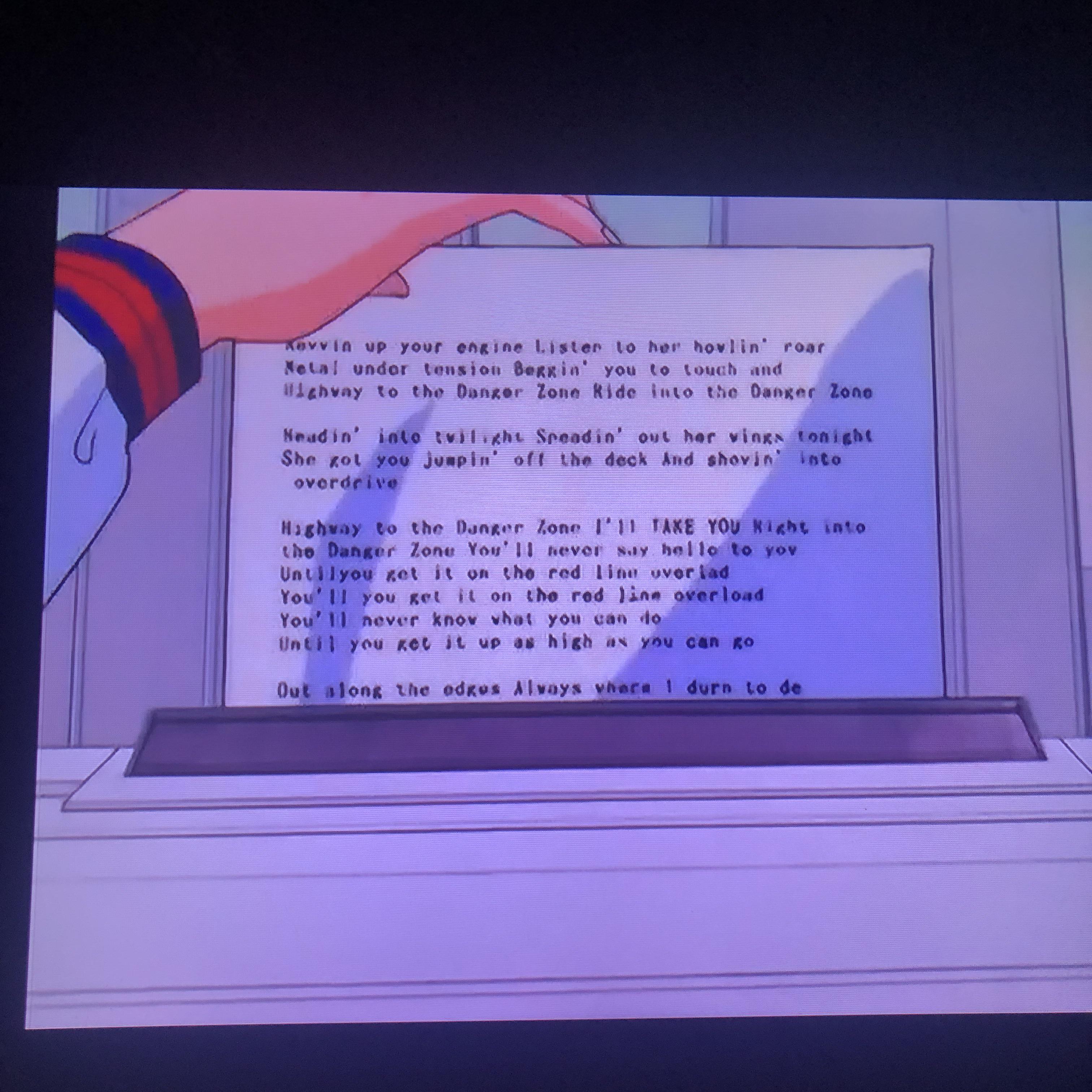 The lyrics to Danger Zone in Sailor Moon 😂 | Scrolller