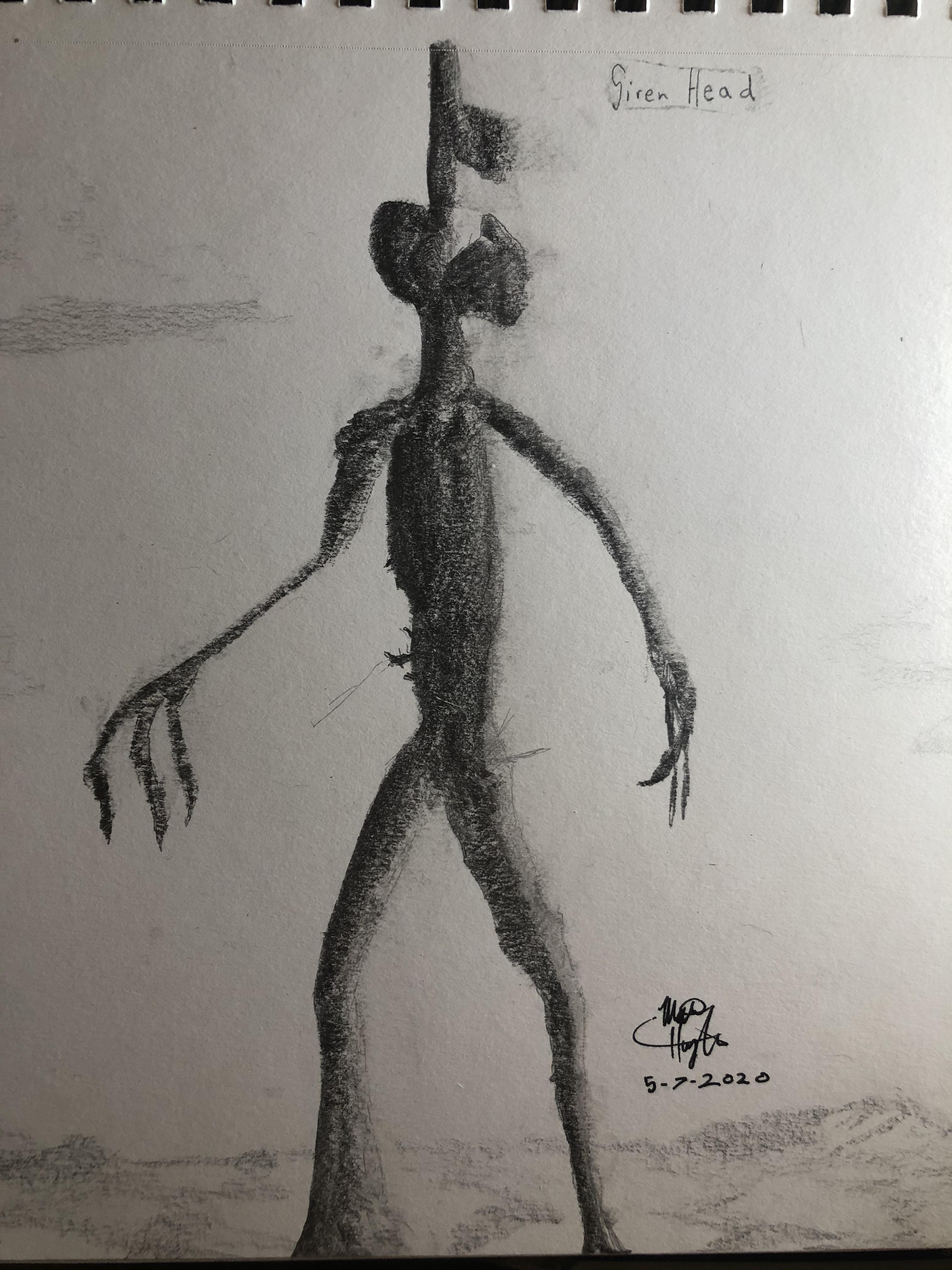 ‪The original quick sketch after first hearing of “Siren head.” | Scrolller