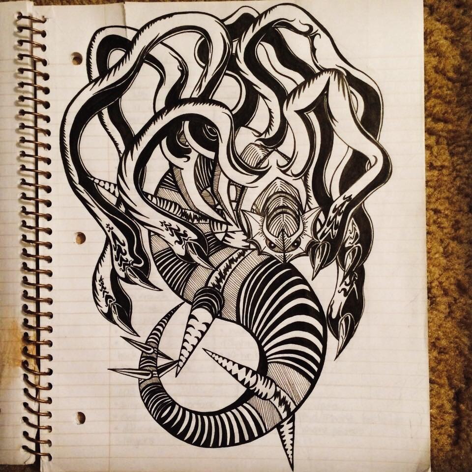 The Pokémon Giratina An Original Pen Drawing I Made A Few Years Back I Hope You Guys Enjoy It