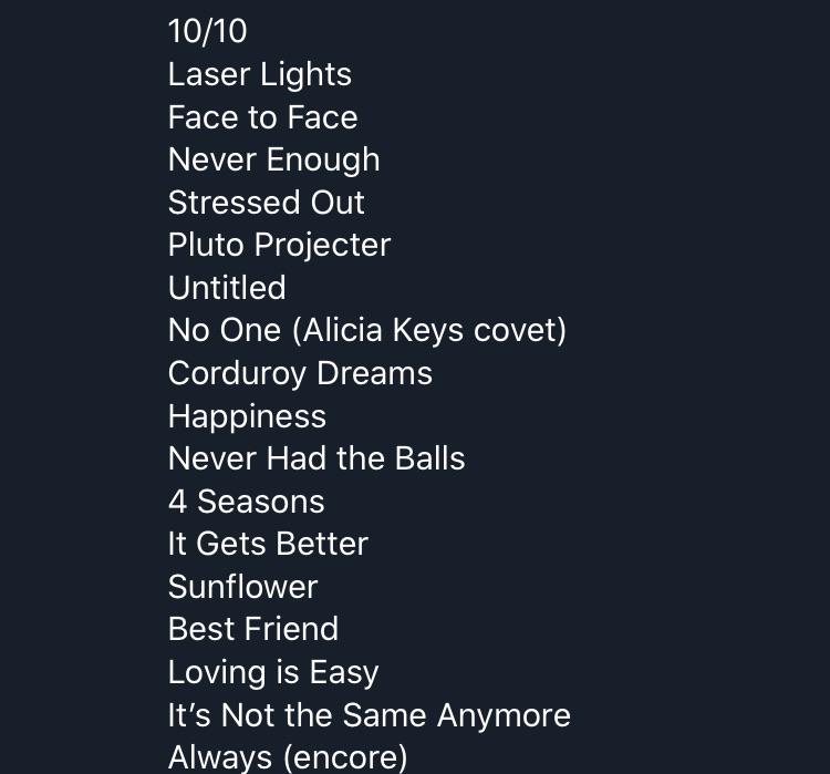 THE SETLIST! | Scrolller