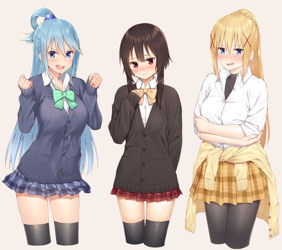 The trio in school uniforms | Scrolller